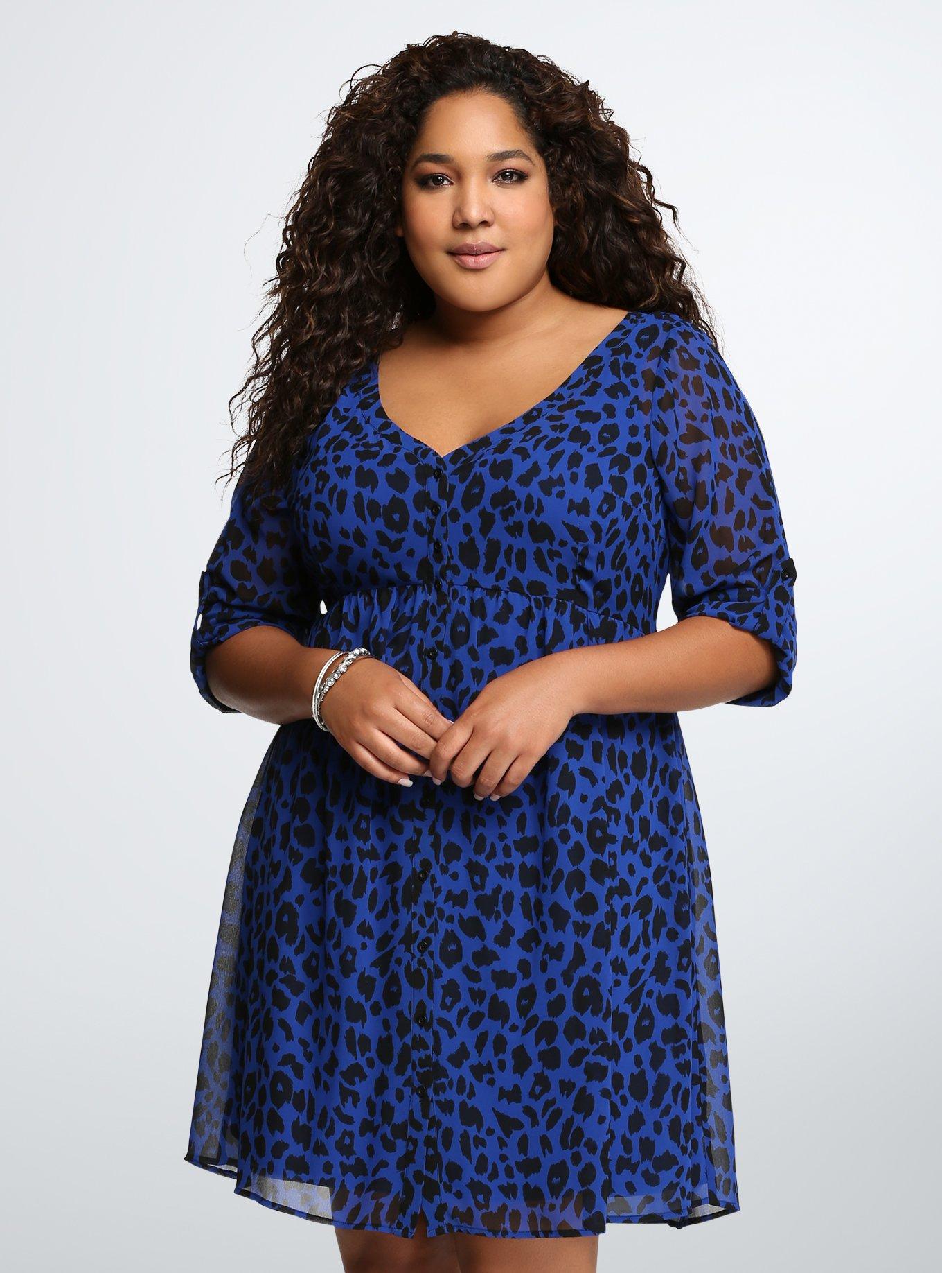 Plus Size - Animal Print Chiffon Shirtdress - Torrid