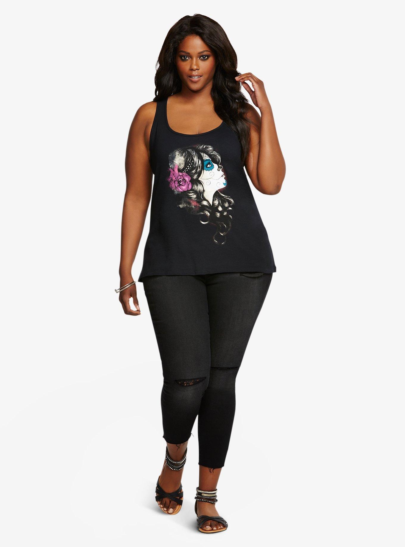 Plus Size - Day of The Dead Racerback Tank Top - Torrid