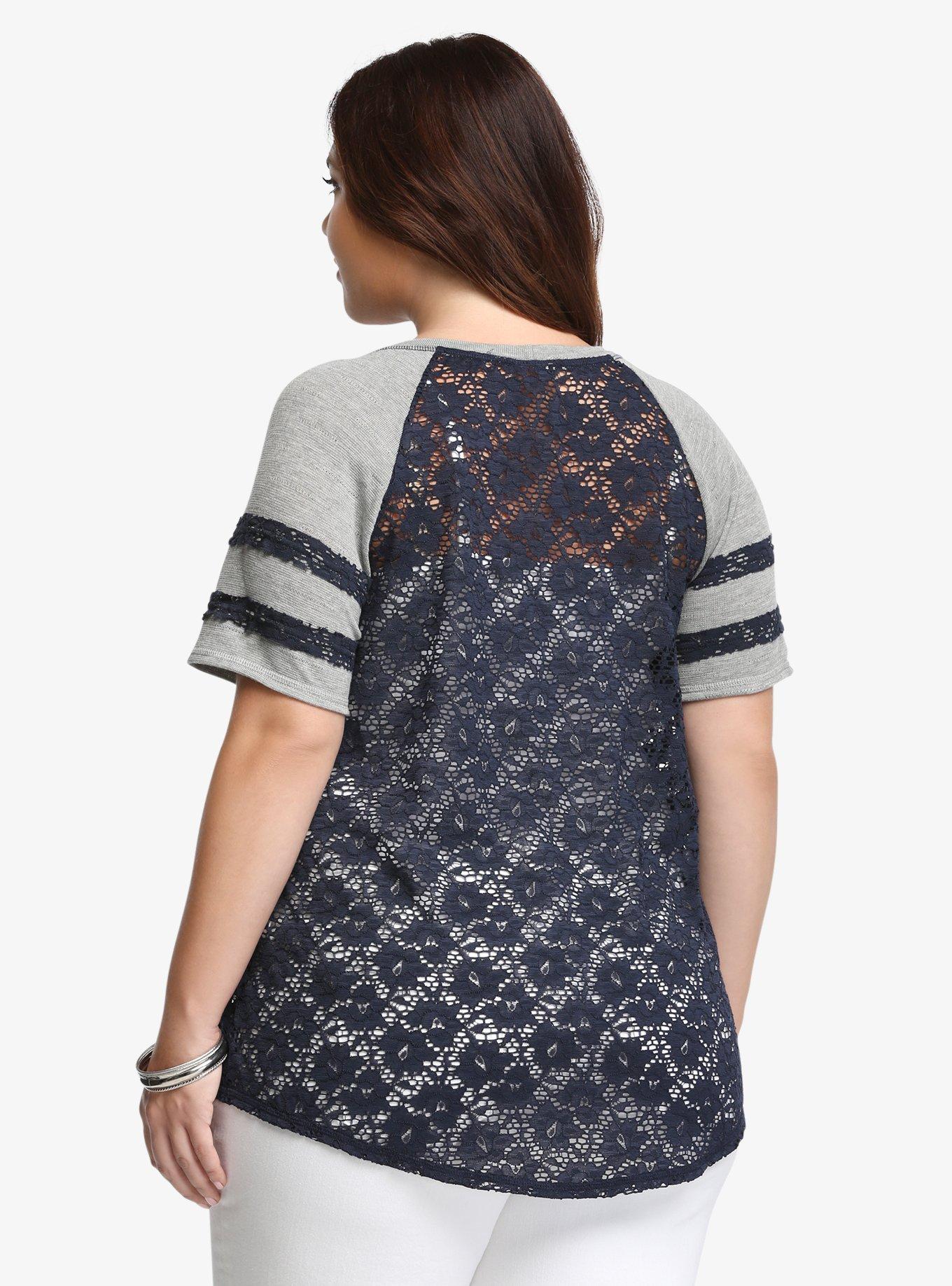 Plus Size - Lace Football Top - Torrid