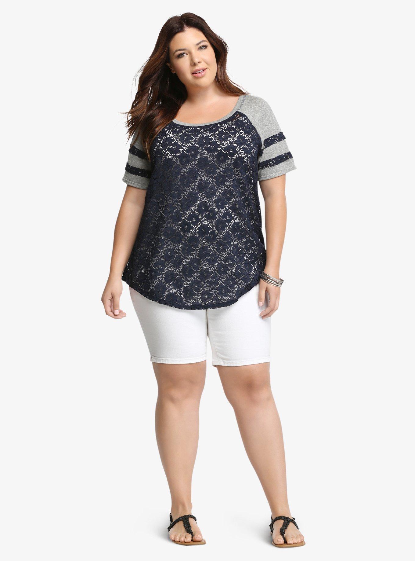 Plus Size - Lace Football Top - Torrid