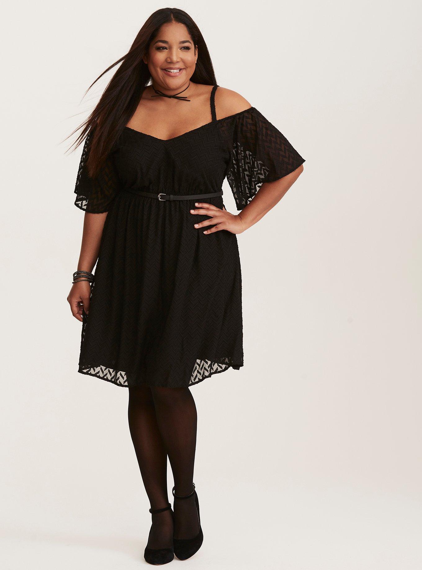 Plus Size - Textured Off Shoulder Dress - Torrid
