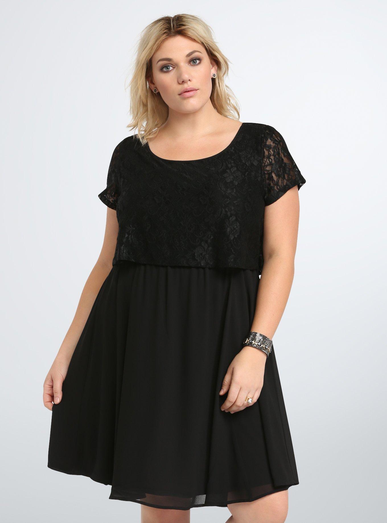 Plus Size - Lace Twofer Dress - Torrid
