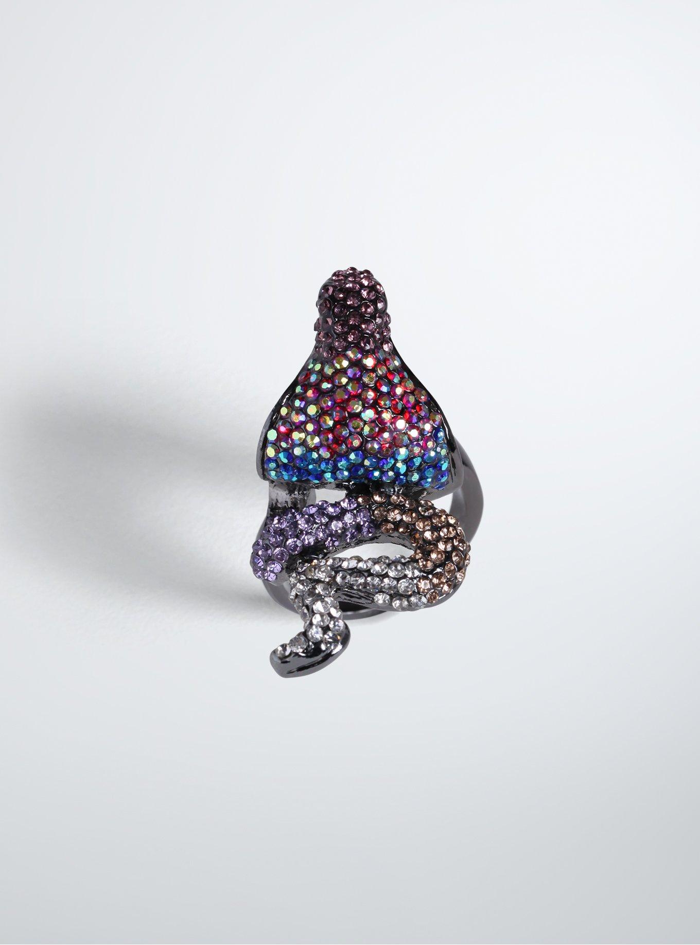 Plus Size - Multi-Color Rhinestone Snake Ring - Torrid