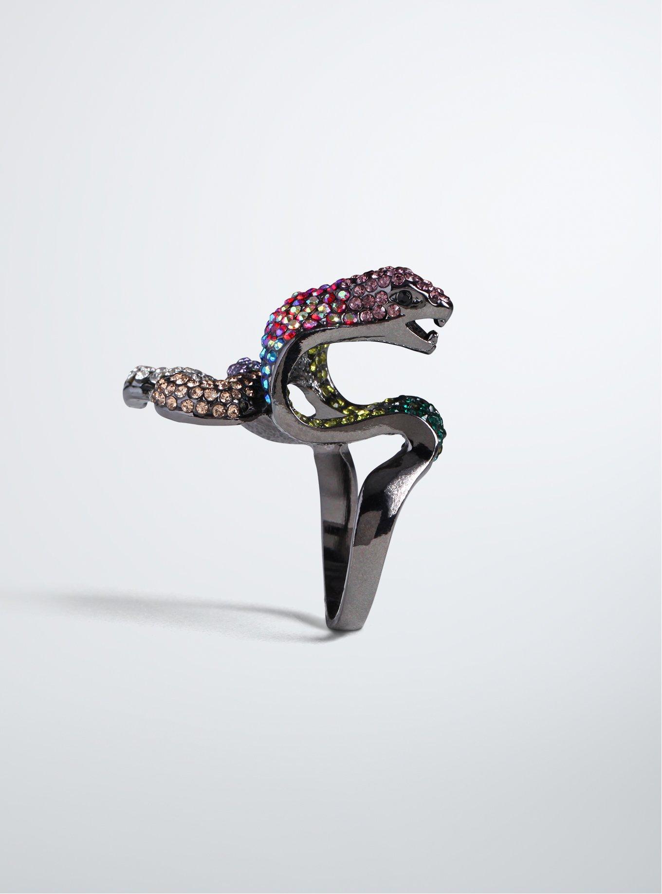 Plus Size - Multi-Color Rhinestone Snake Ring - Torrid