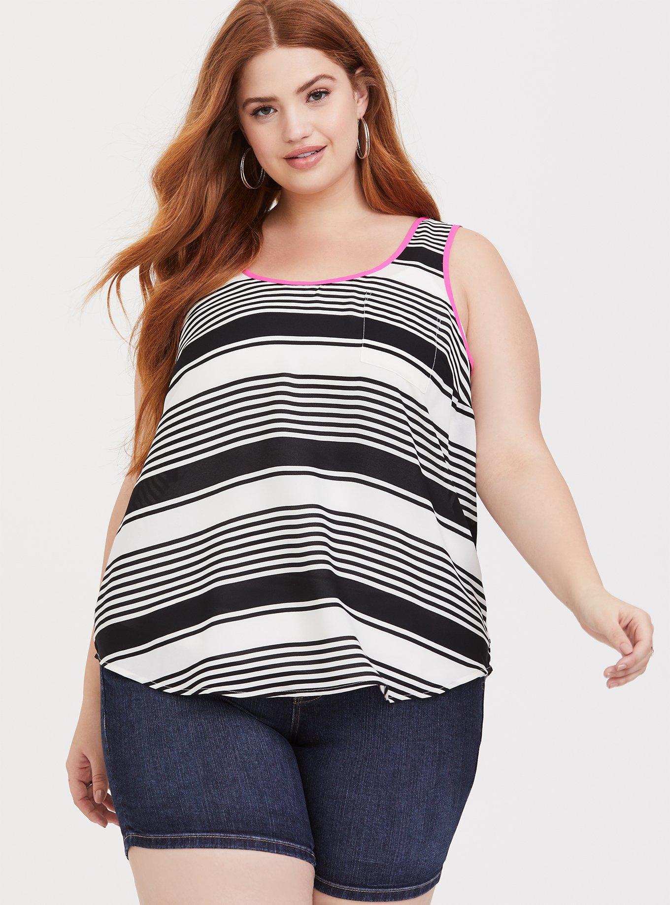 Plus Size - Striped Pocket Tank Top - Torrid