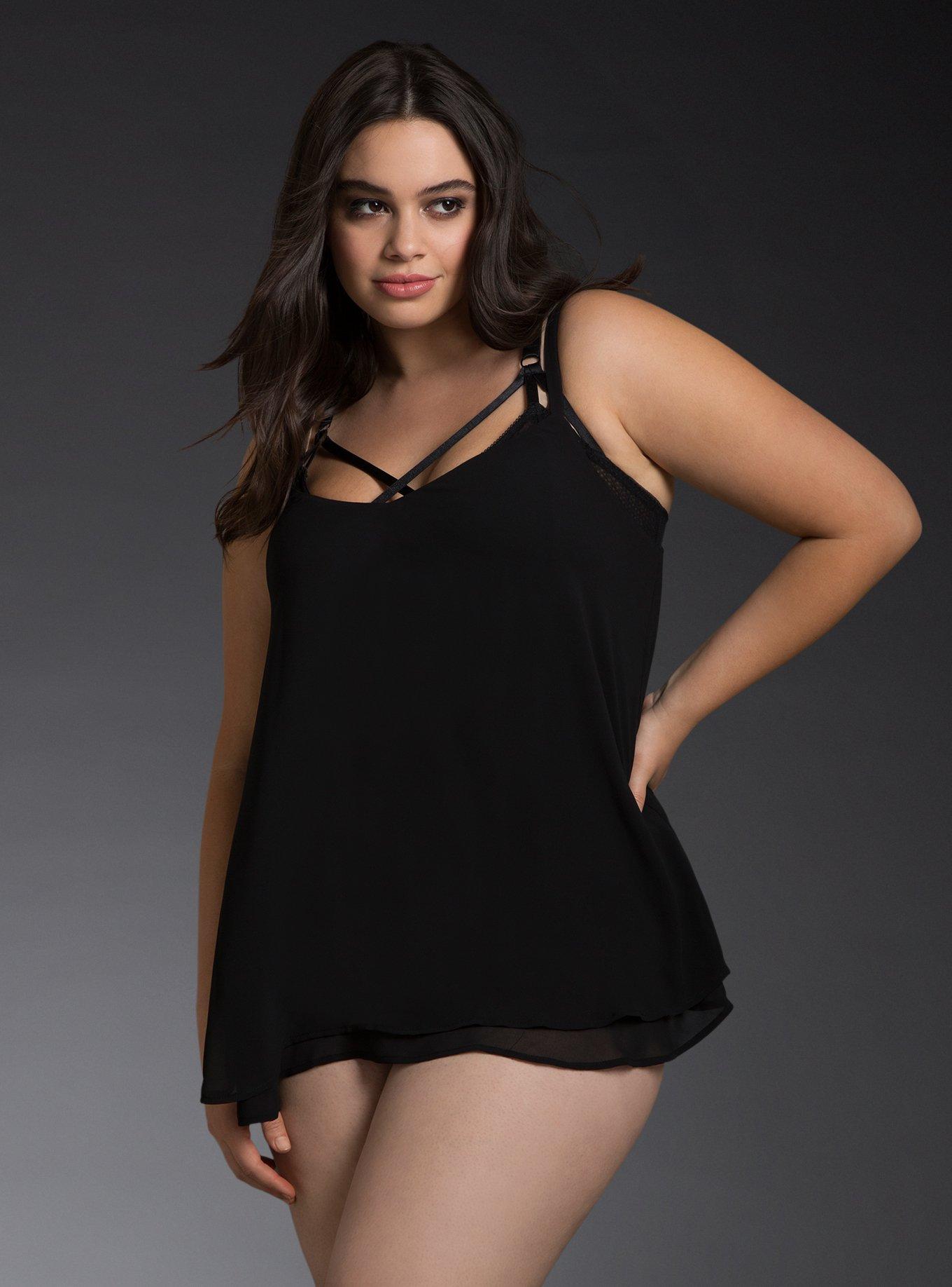 Plus Size - Black Strappy Lace Bralette - Torrid