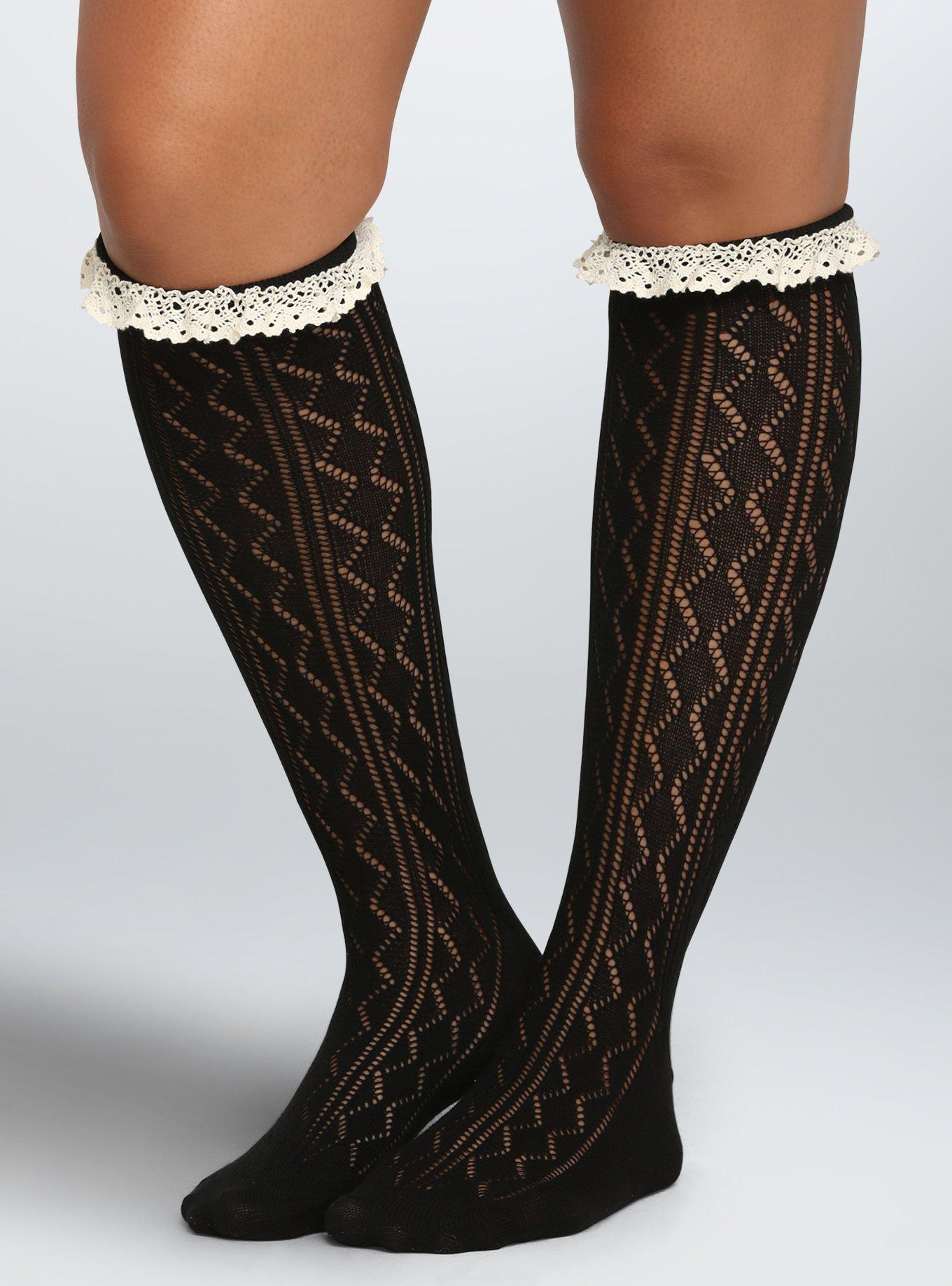 Plus Size - Knee-High Crochet Socks - Torrid