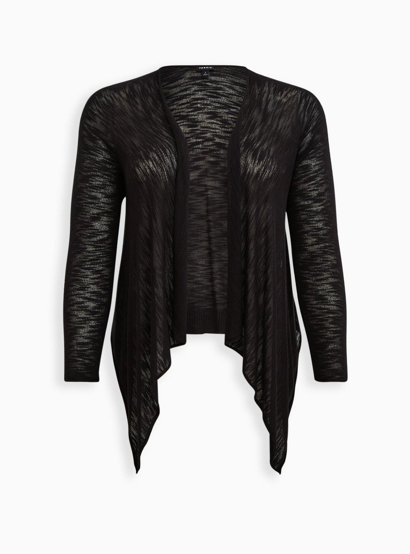 Plus Size - Slub Cardigan Drape Front Sweater - Torrid