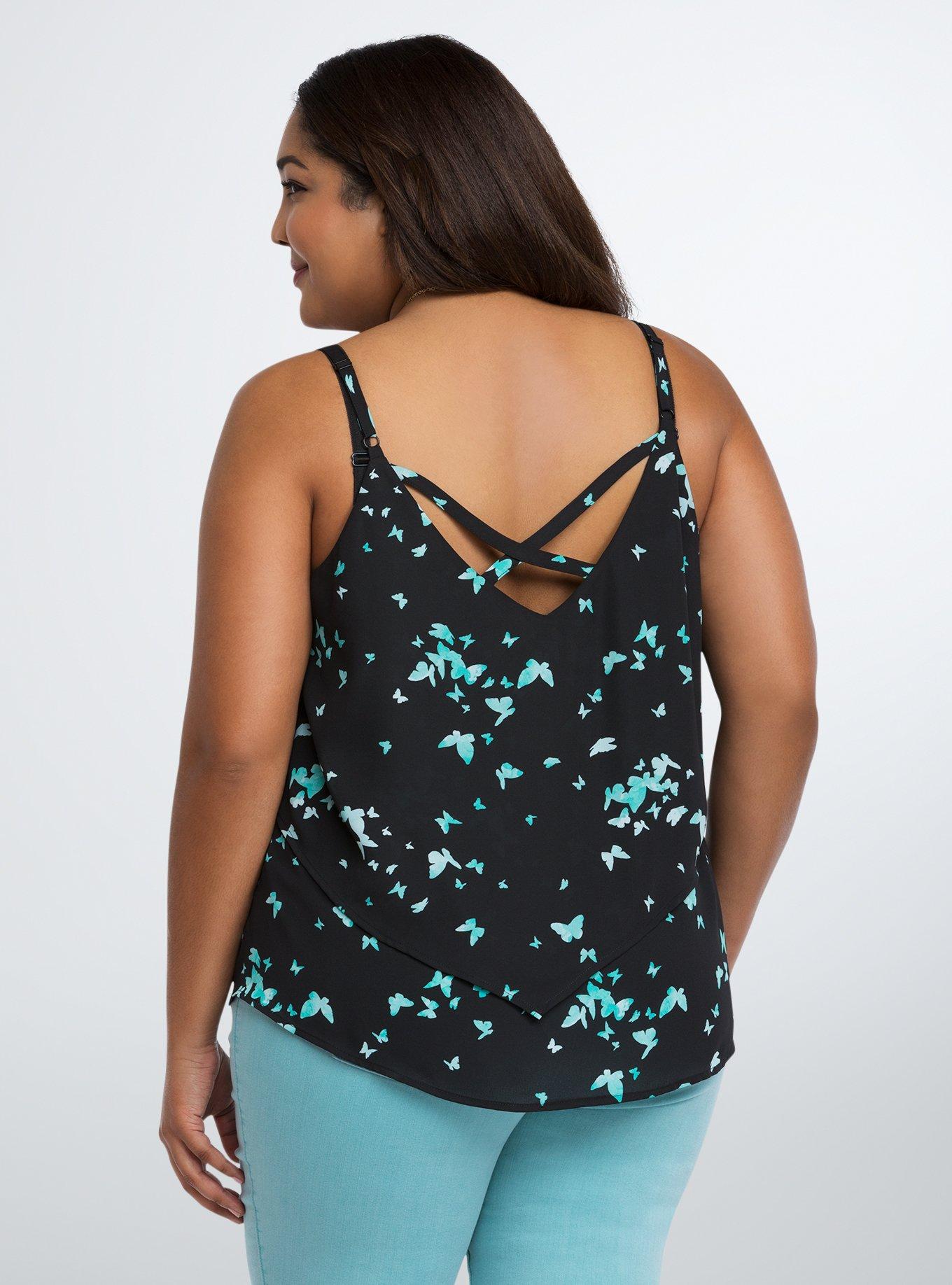 Plus Size - Butterfly Georgette Double Layer Cami - Torrid
