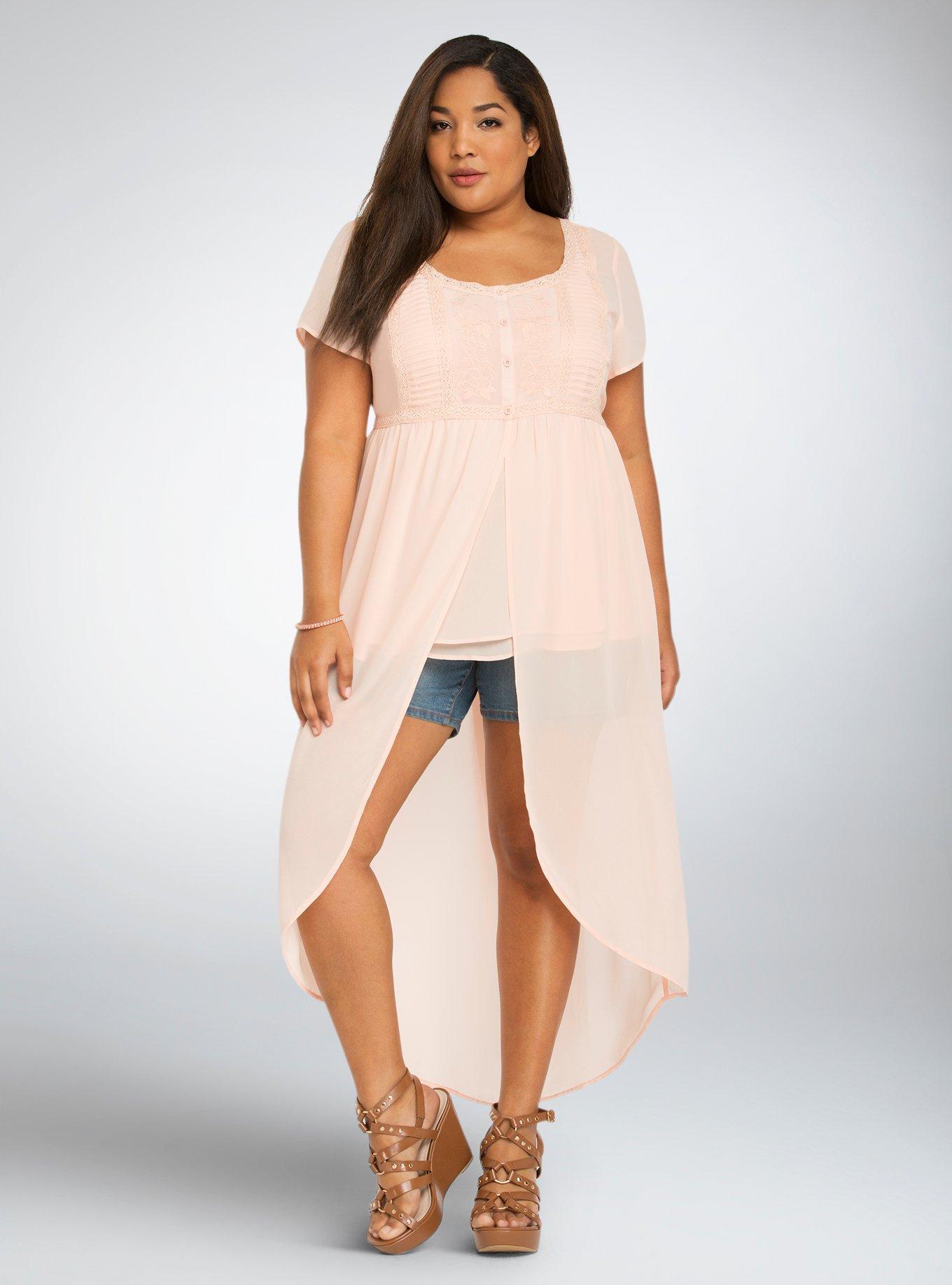 Plus Size - Embroidered Chiffon Maxi Top - Torrid