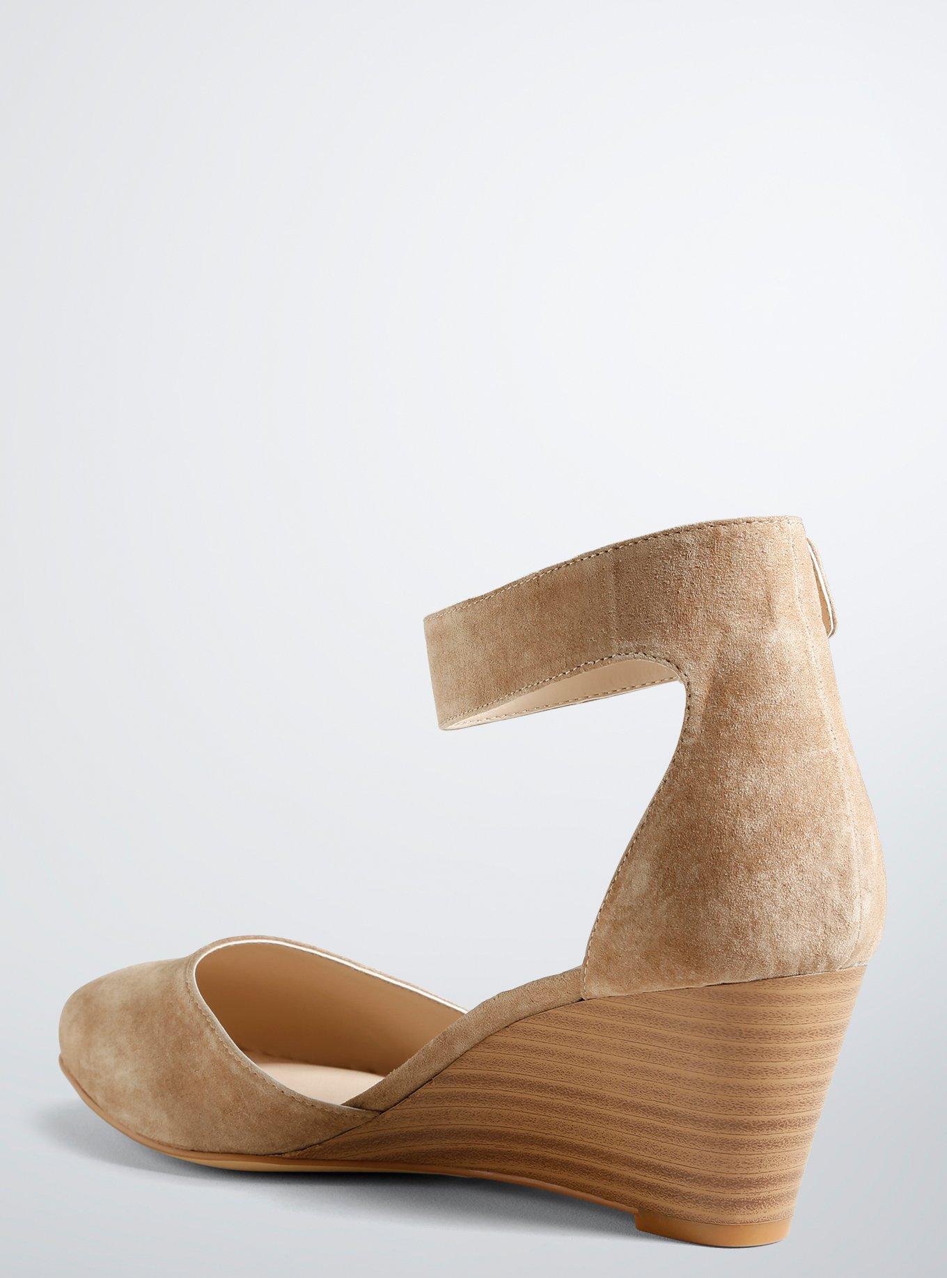 Plus Size - Torrid Insider Genuine Suede D'orsay Mini Wedges (Wide ...