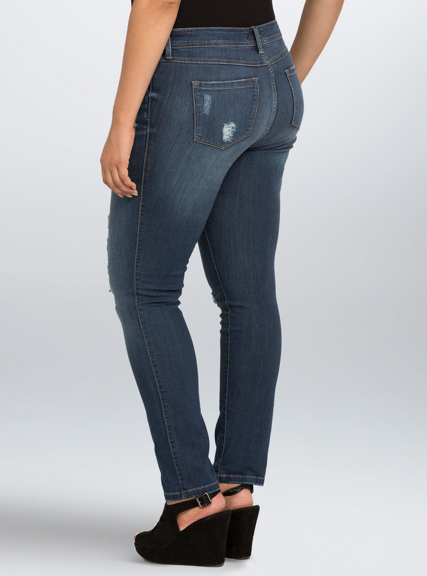 Plus Size - Torrid Premium Stretch Luxe Skinny Jeans - Medium Wash with ...