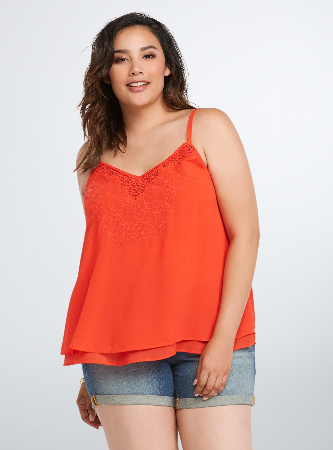 Plus Size - Embroidered Chiffon Cami Top - Torrid