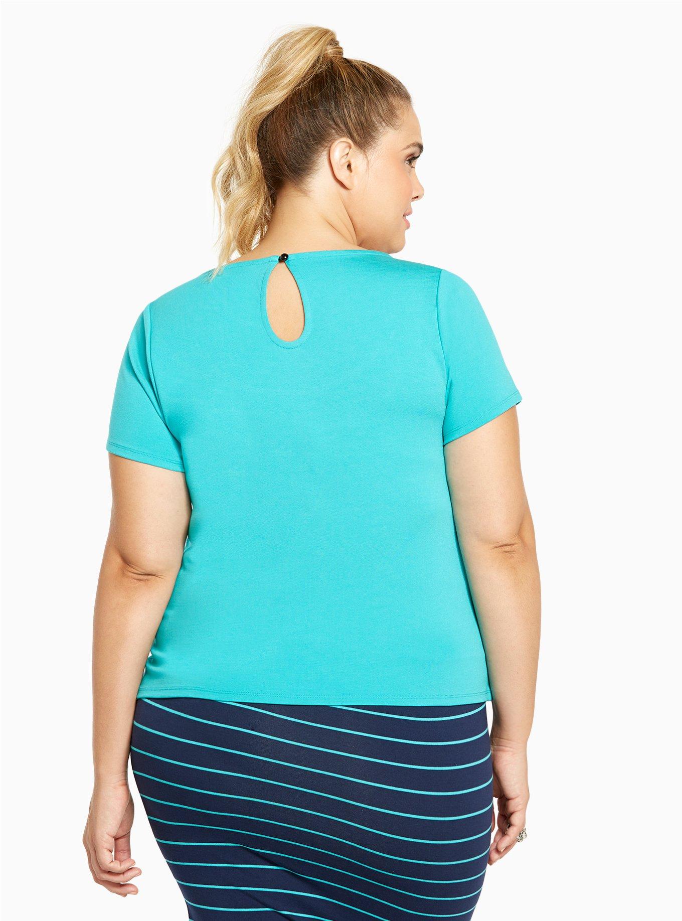 Plus Size - Ponte Keyhole Cutout Top - Torrid