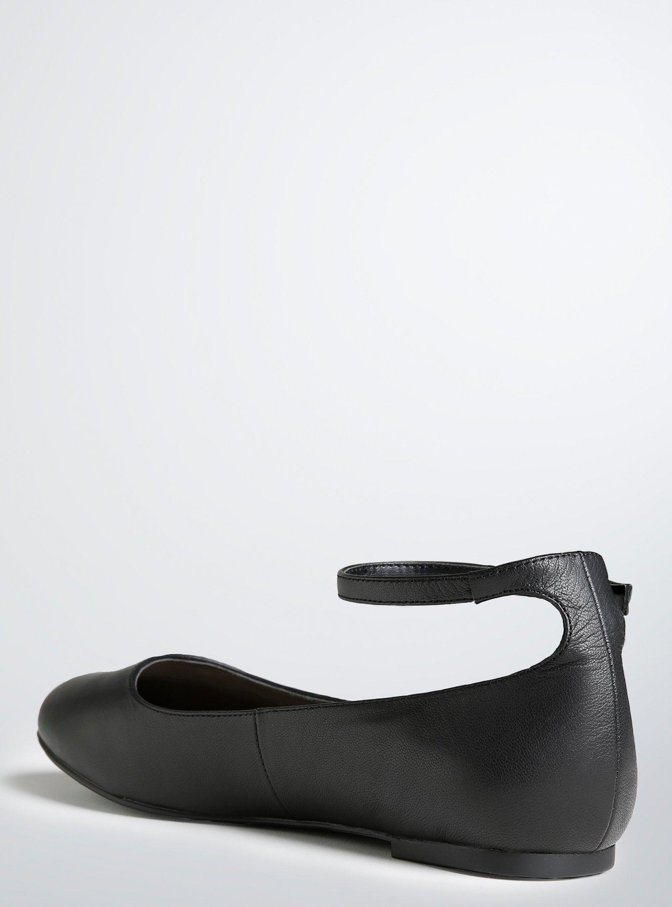 Plus Size - Torrid Insider Leather Ankle Strap Flats (Wide Width) - Torrid