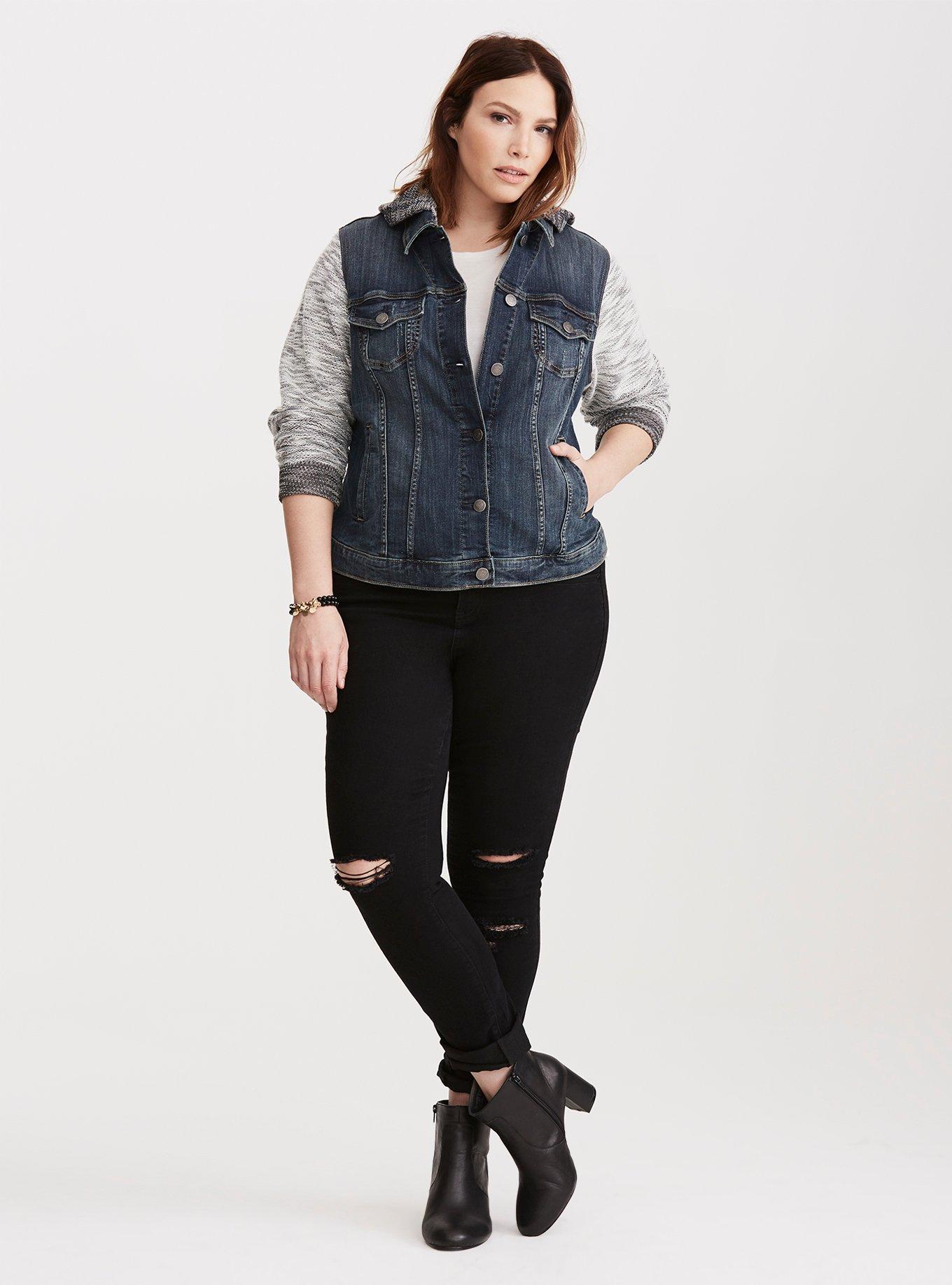 Plus Size - Denim French Terry Jacket - Torrid