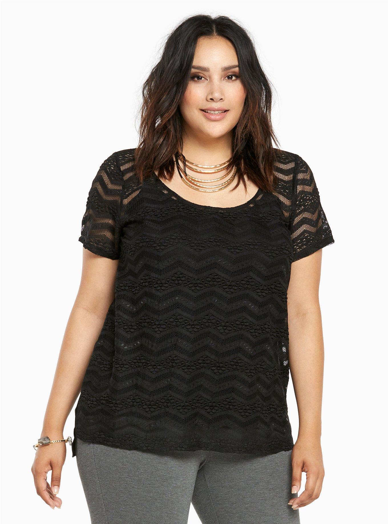 Plus Size - Lace Front Top - Torrid