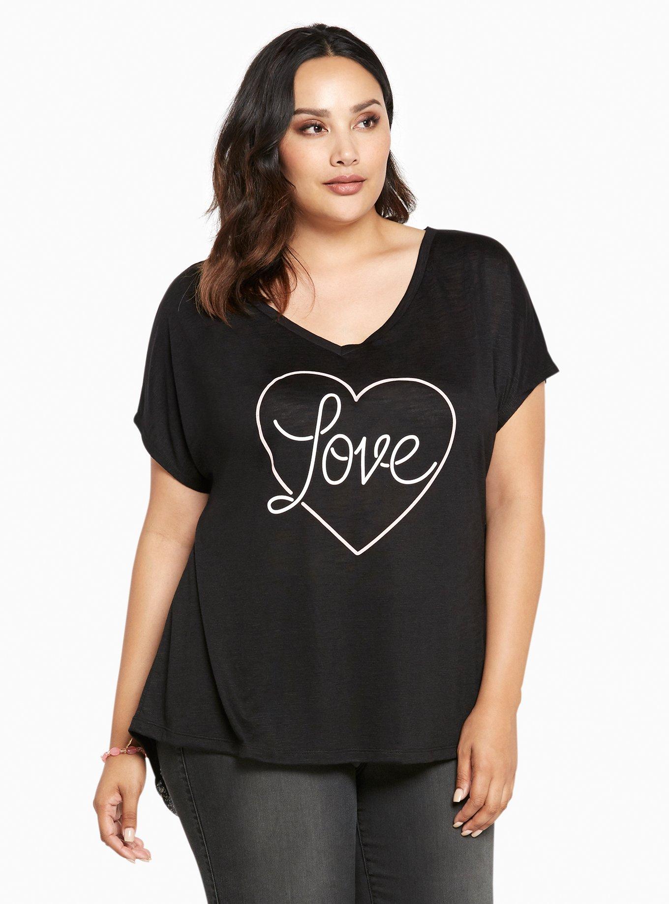 Plus Size - Love Floral Print Back Top - Torrid