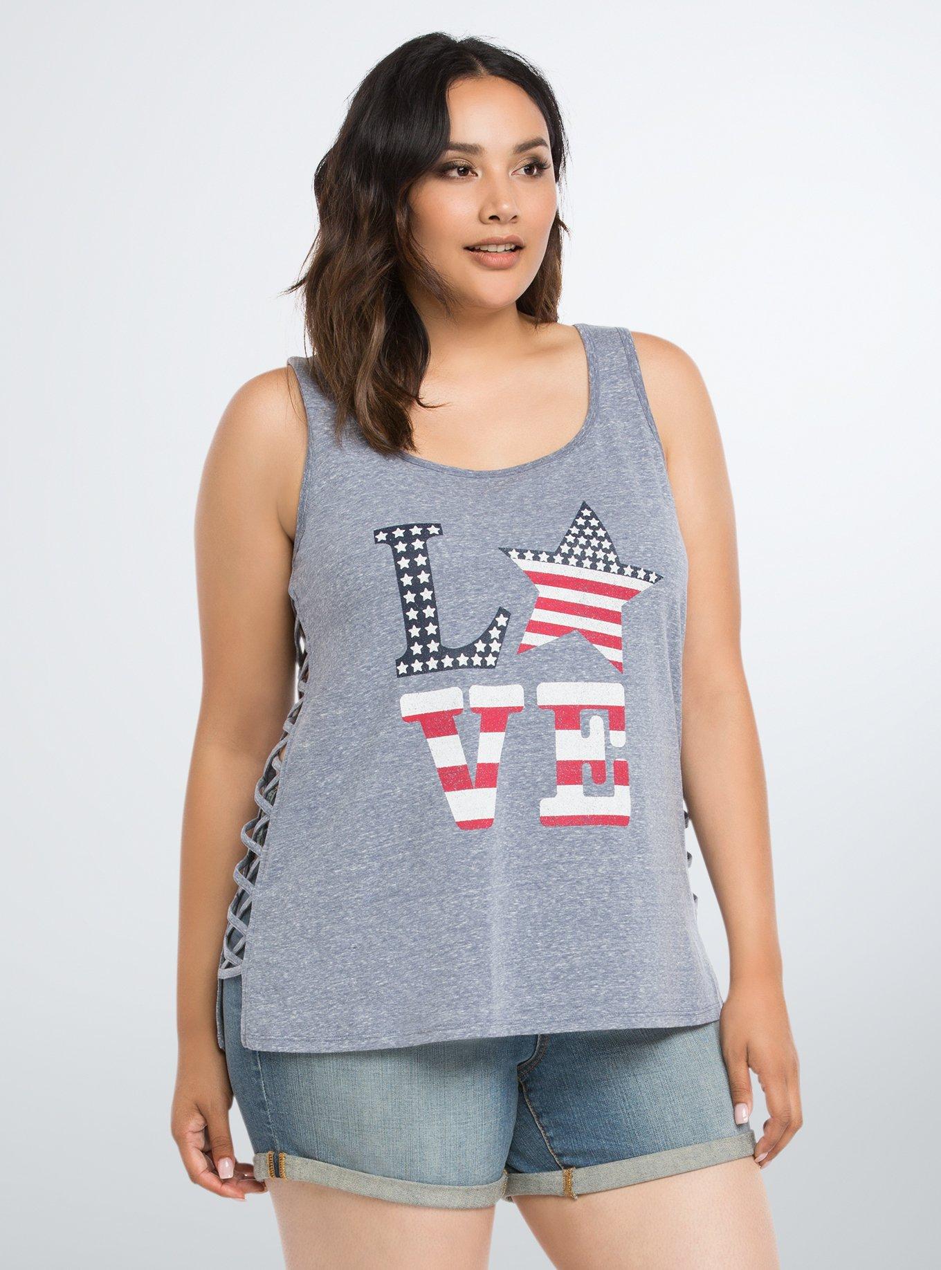 Plus Size - Love Cross Side Tank Top - Torrid