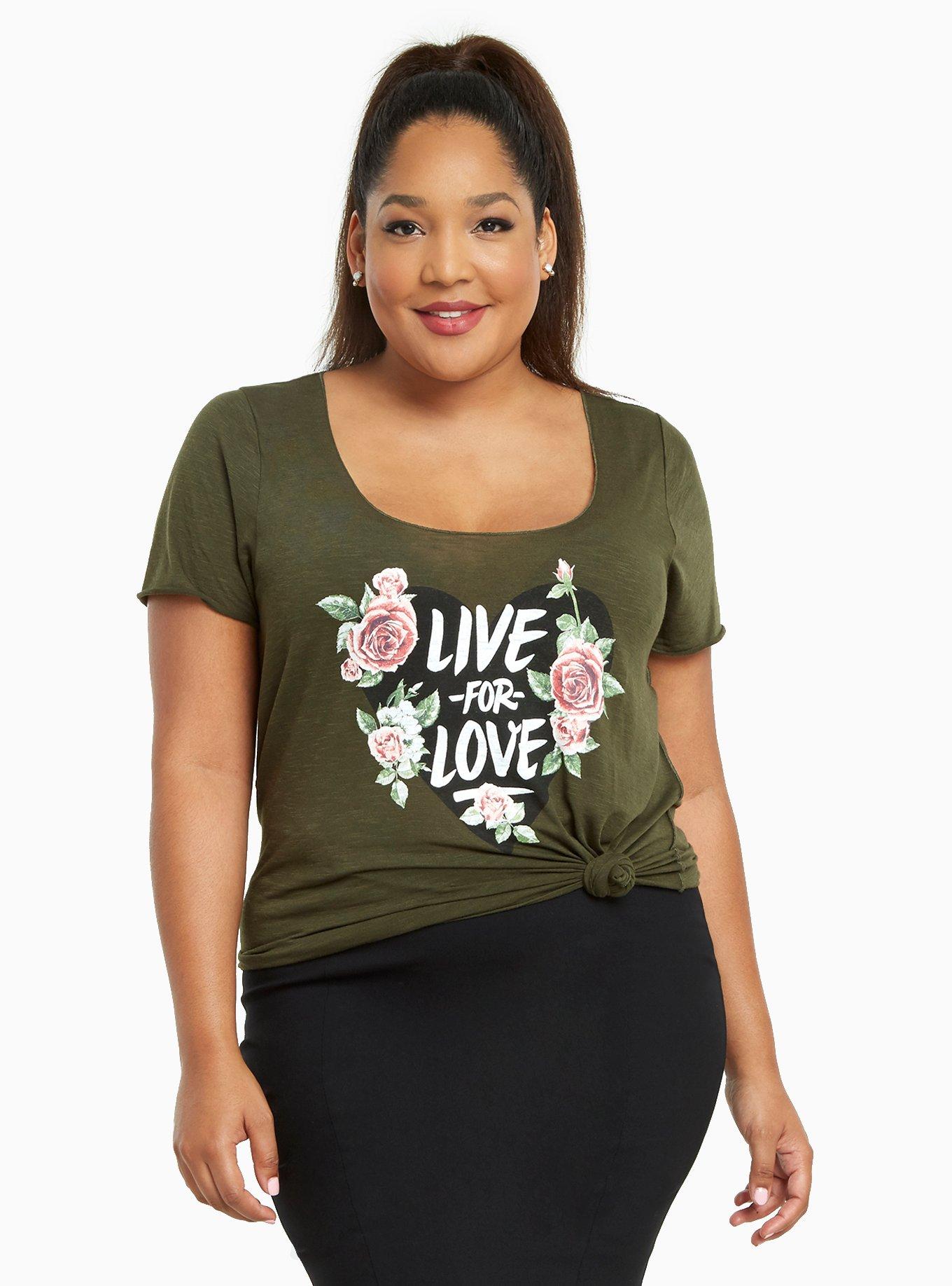 Plus Size - Live For Love Scoop Tee - Torrid