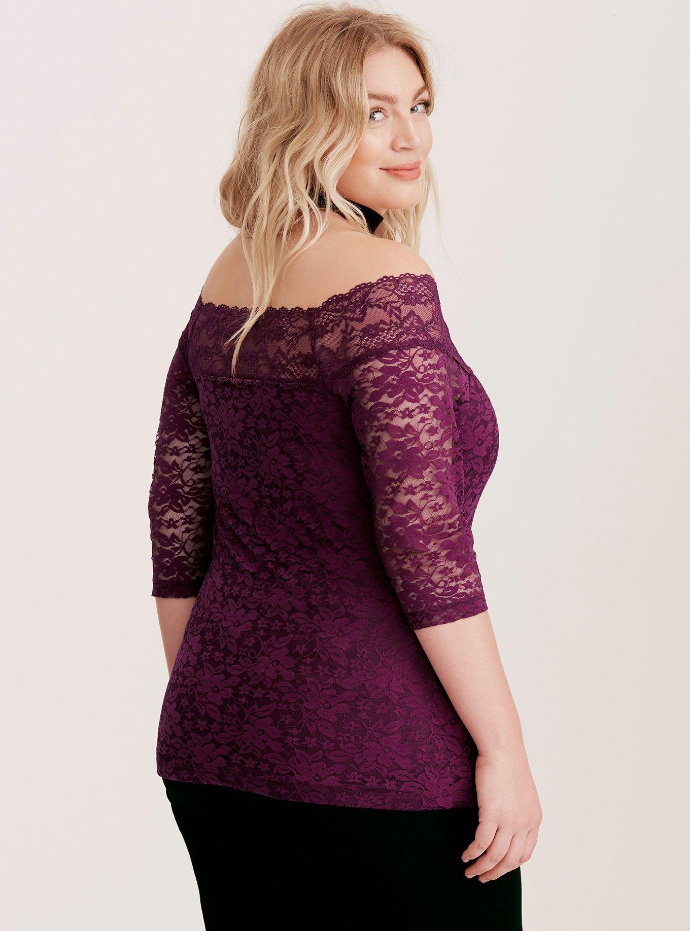Plus Size - Lace Off Shoulder Top - Torrid