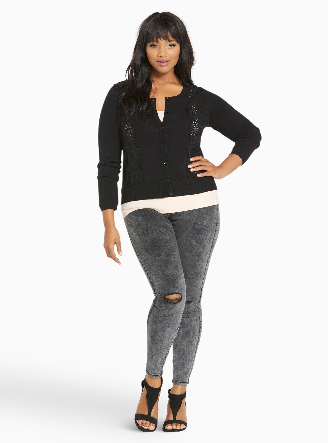 Plus Size - Lace Inset Cardigan - Torrid