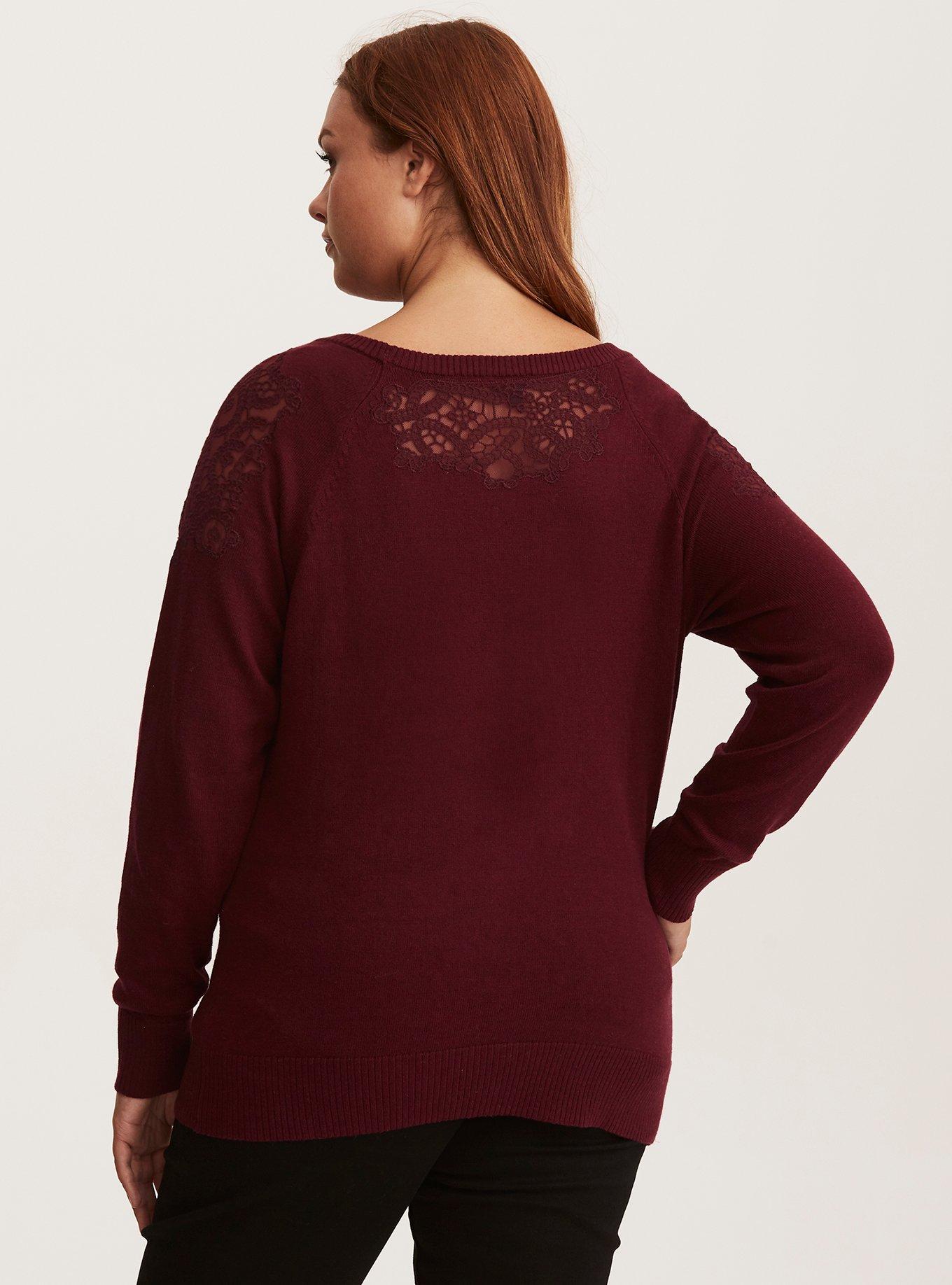 Plus Size - Lace Shoulder Sweater - Torrid