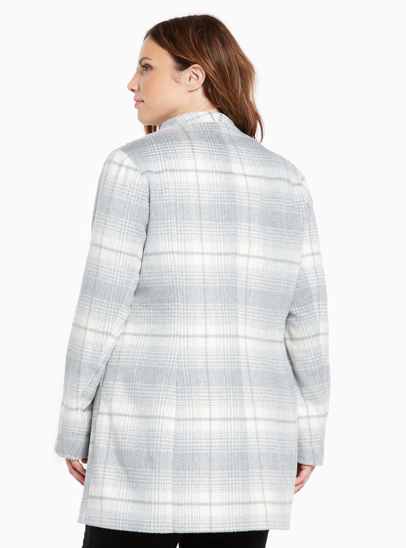 Plus Size - Plaid Wool Midi Coat - Torrid