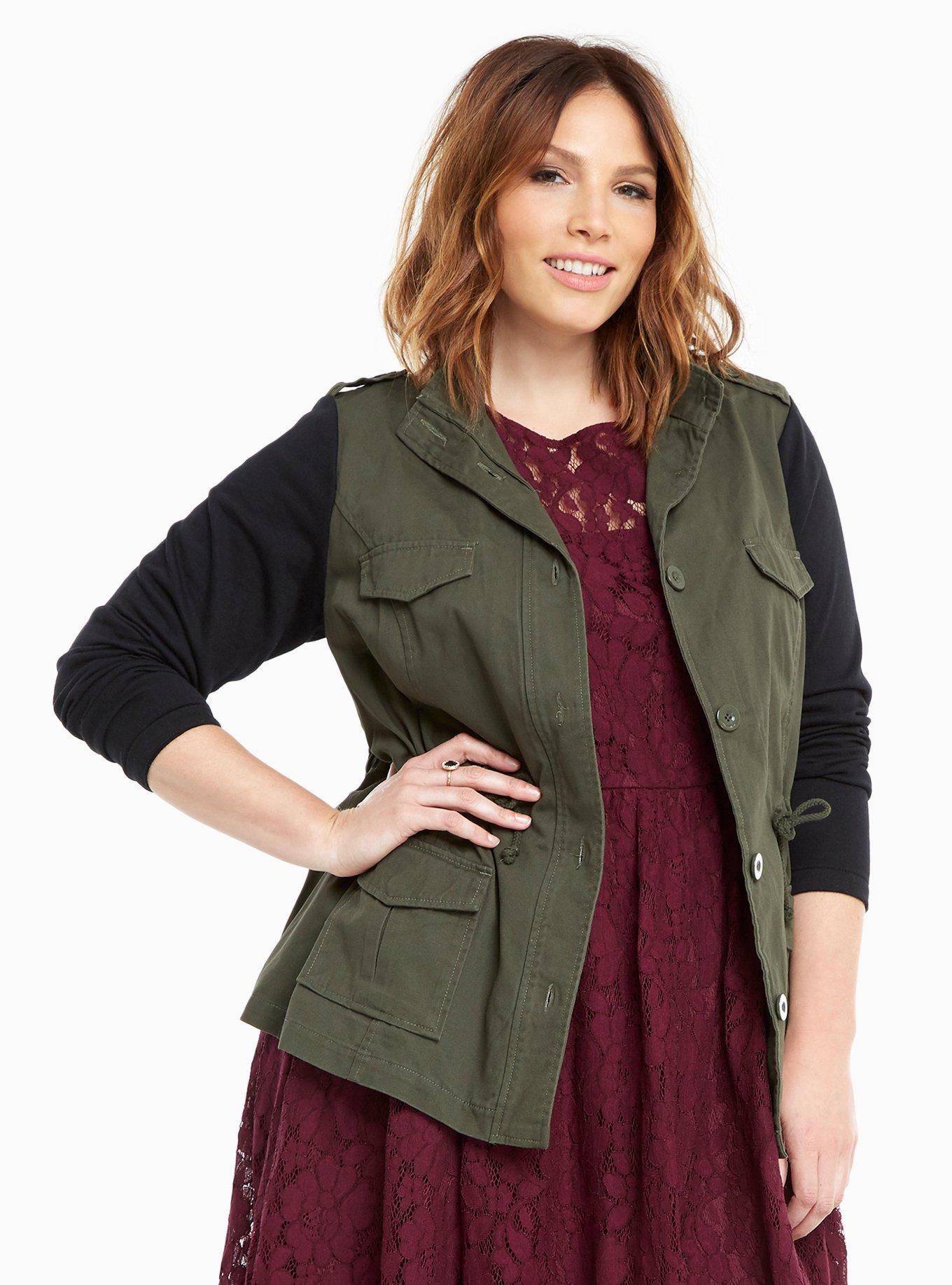 Plus Size - Twill & French Terry Utility Jacket - Torrid