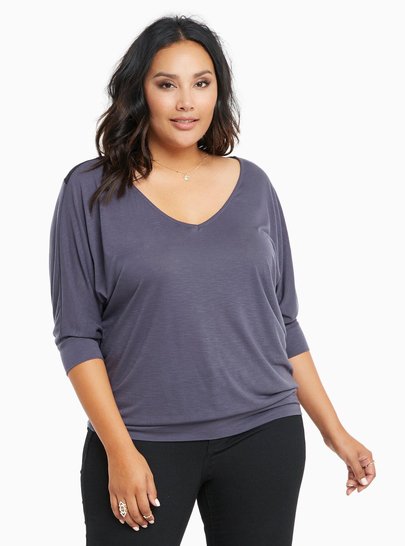 Plus Size - Lace Back Banded Bottom Top - Torrid