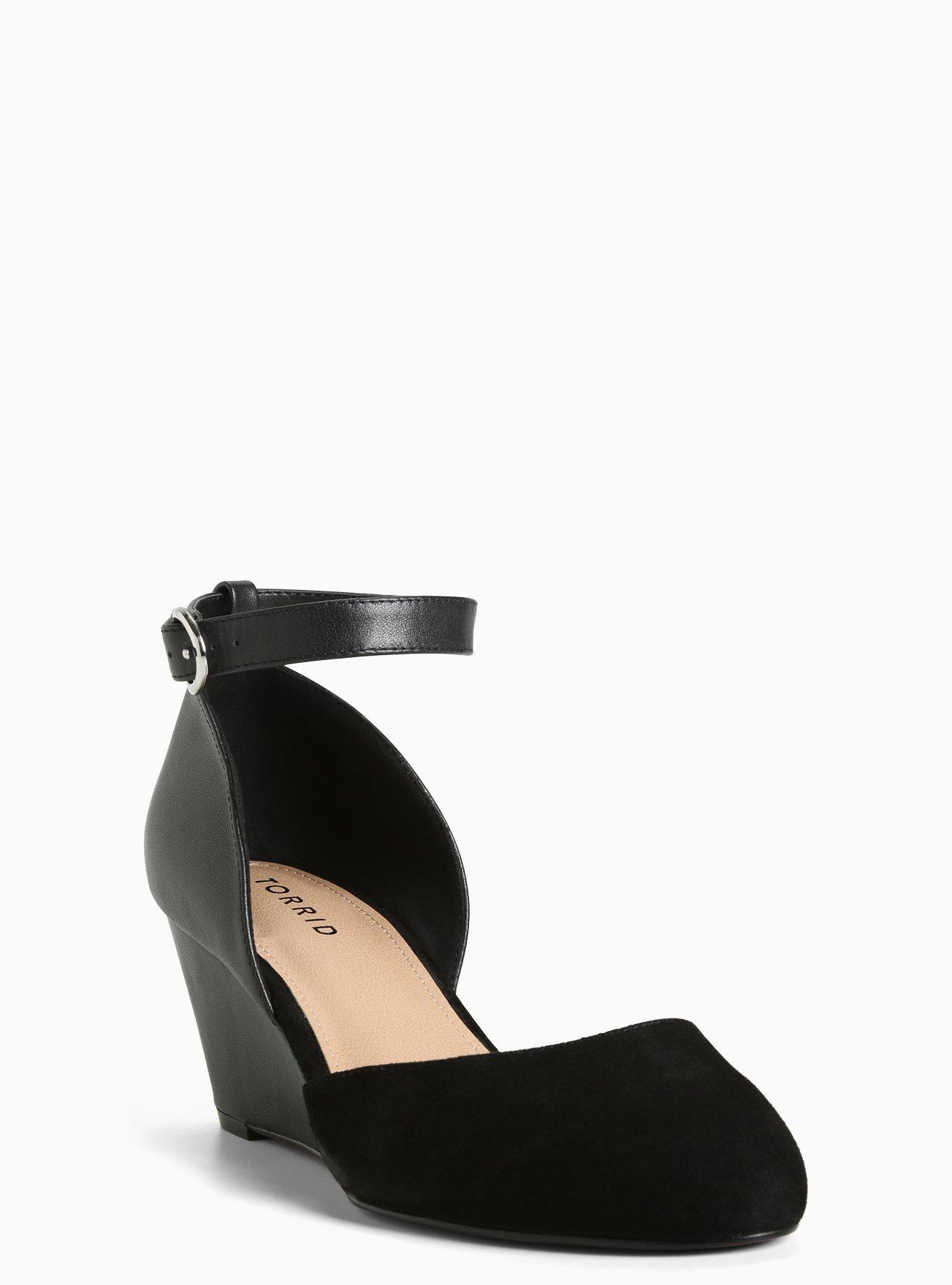 Plus Size - Faux Leather & Genuine Suede Mini Wedges (Wide Width) - Torrid