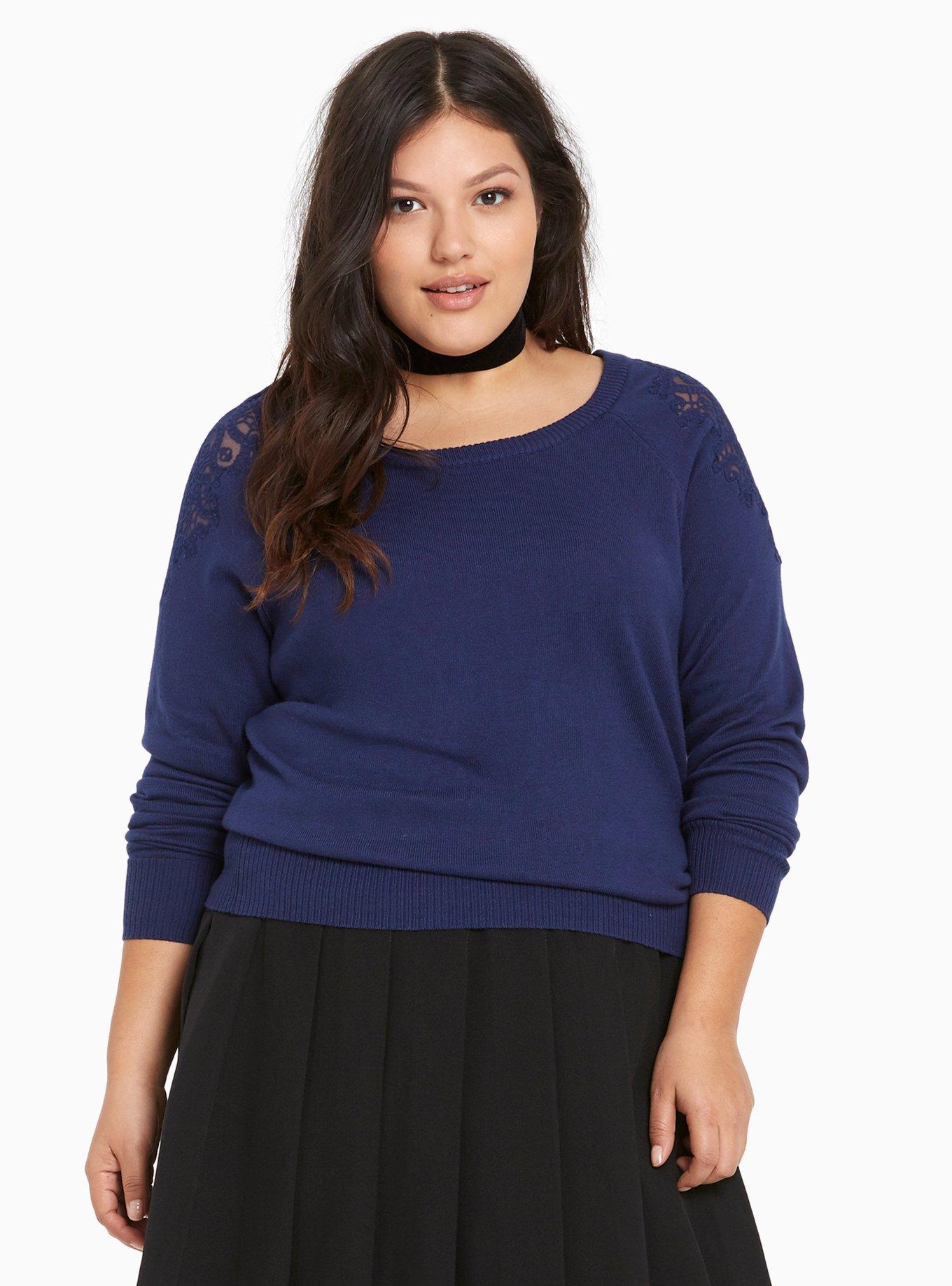 Plus Size - Lace Shoulder Sweater - Torrid