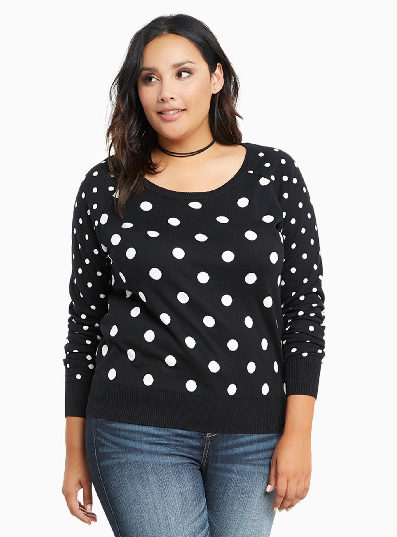 Plus Size - Polka Dot Sweater - Torrid