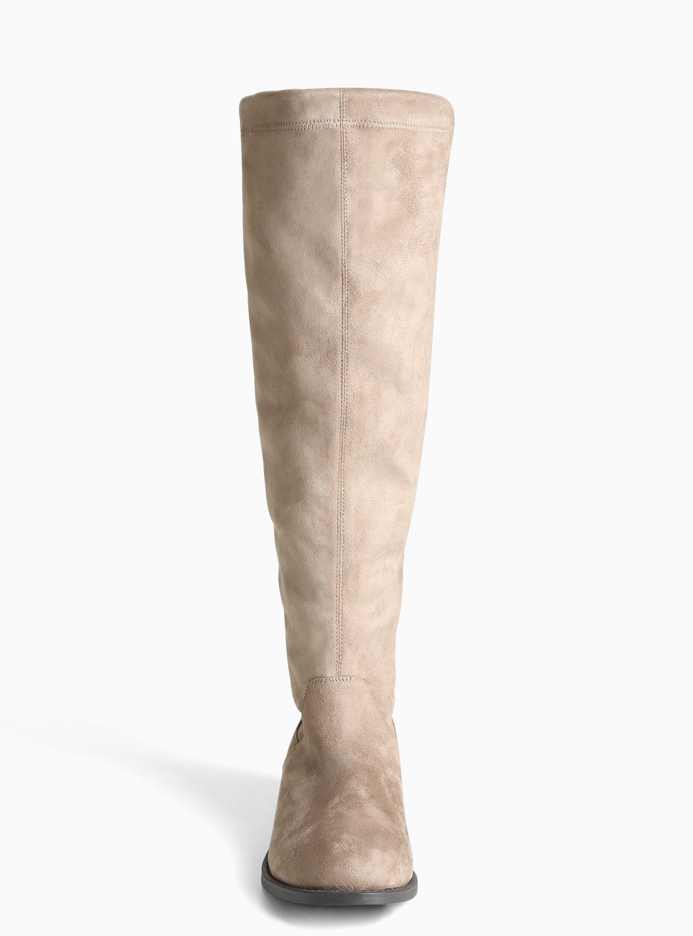 Plus Size - Faux Suede Scrunch Knee Boots (Wide Width & Wide Calf) - Torrid