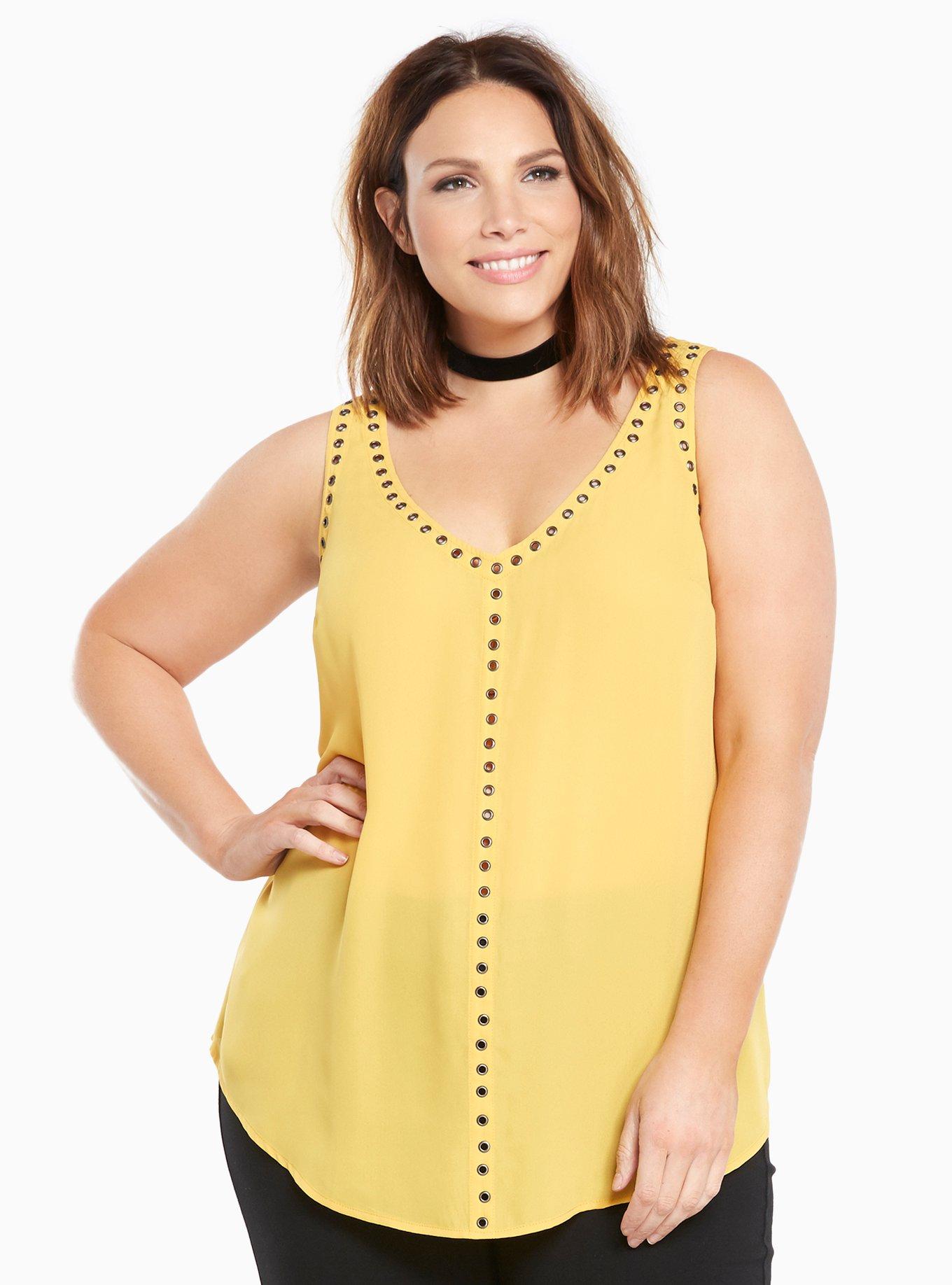 Plus Size - Grommet V-Neck Tank Top - Torrid