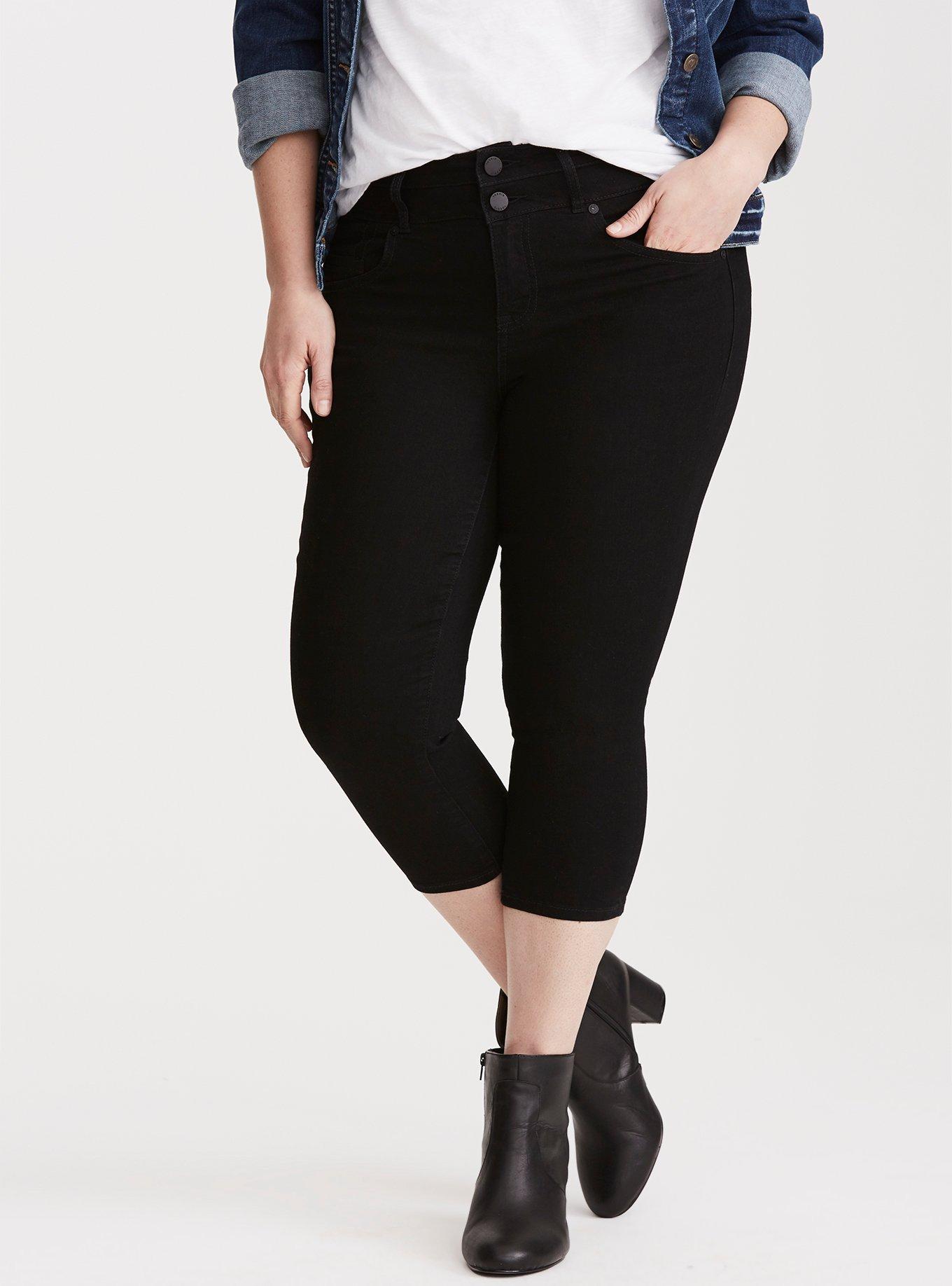 Plus Size - Torrid Cropped High-Rise Skinny Jeans - Black Wash - Torrid
