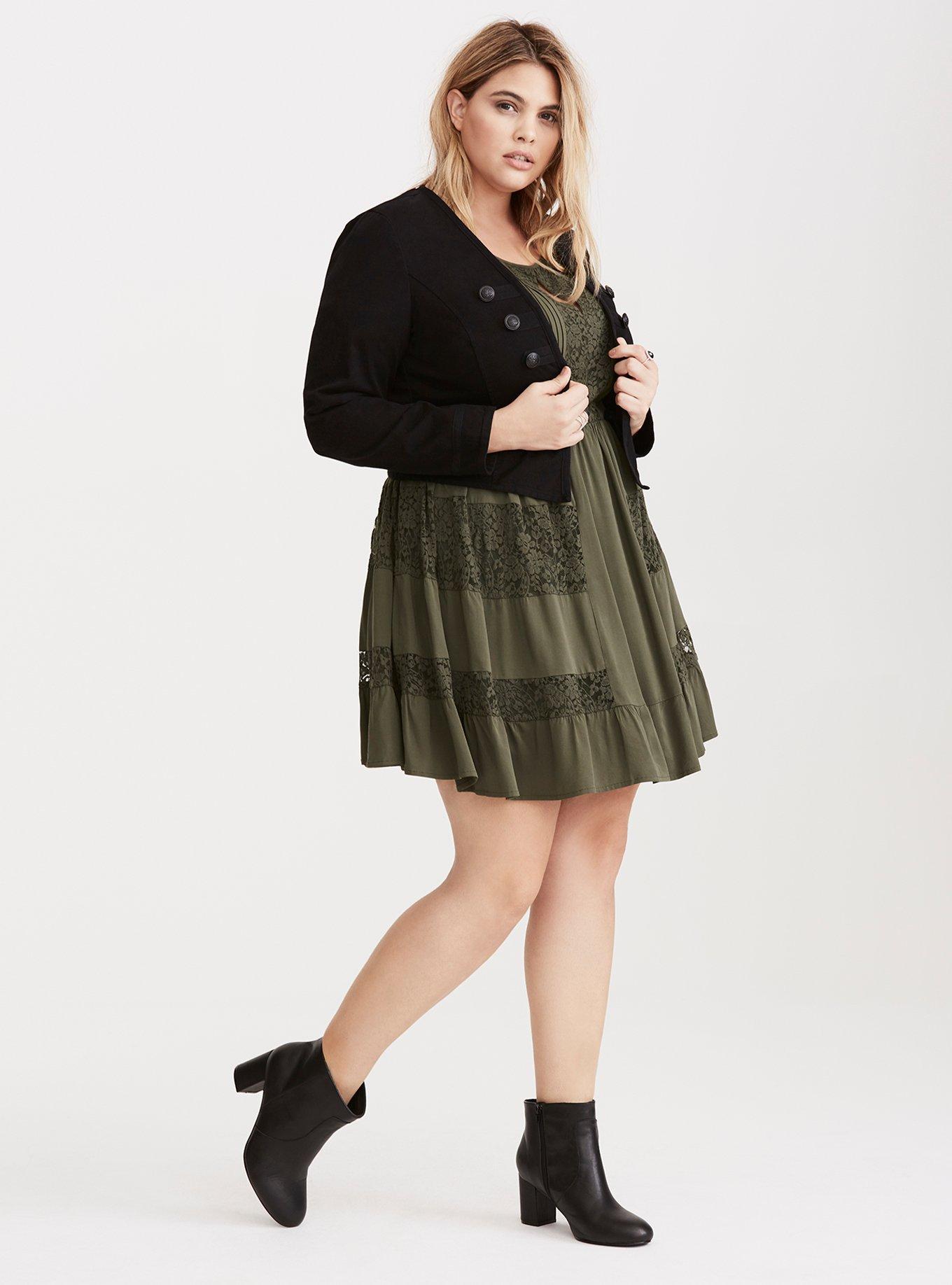 Plus Size - Twill Cropped Military Jacket - Torrid