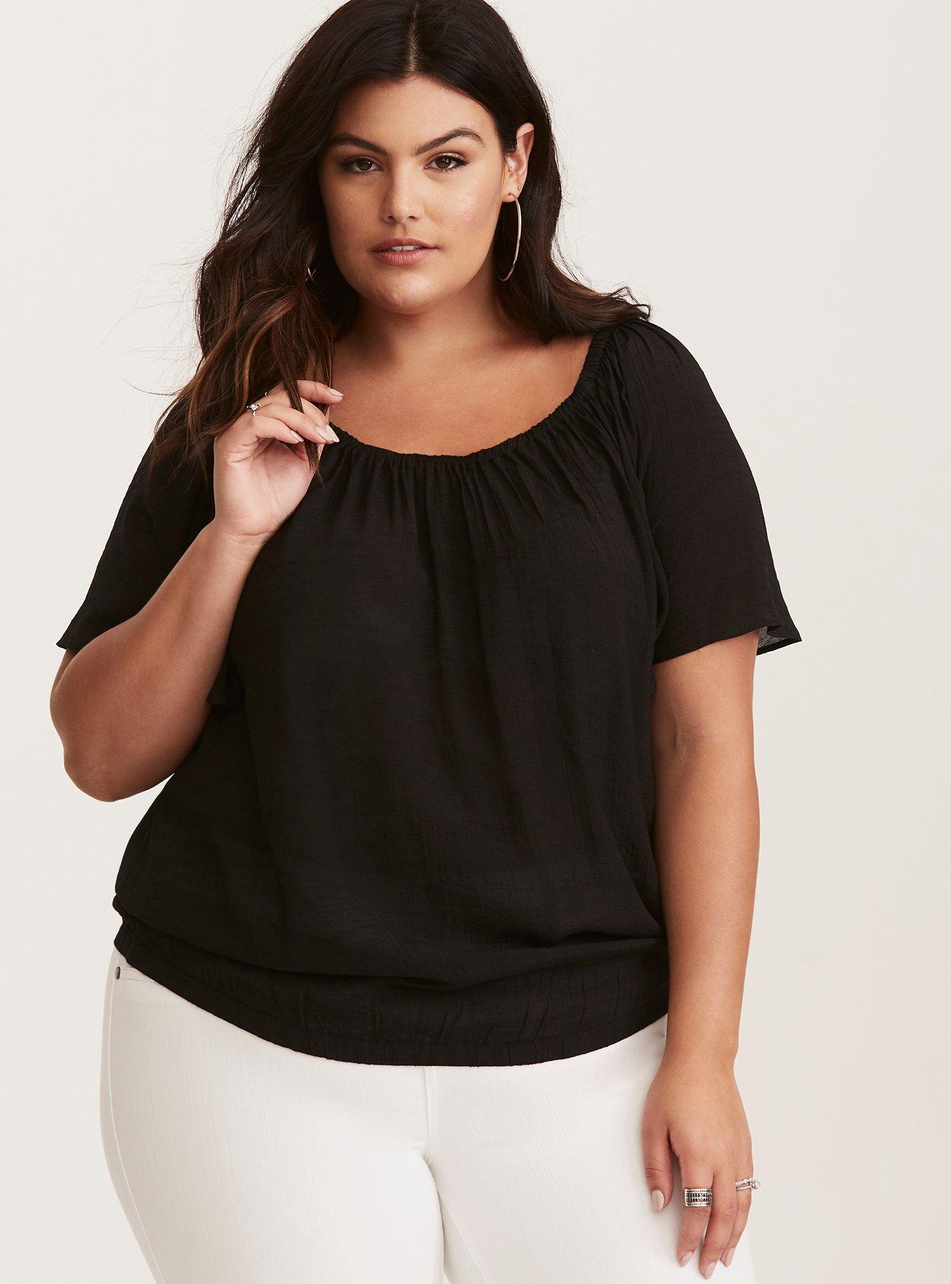 Plus Size - Flutter Sleeve Banded Bottom Top - Torrid