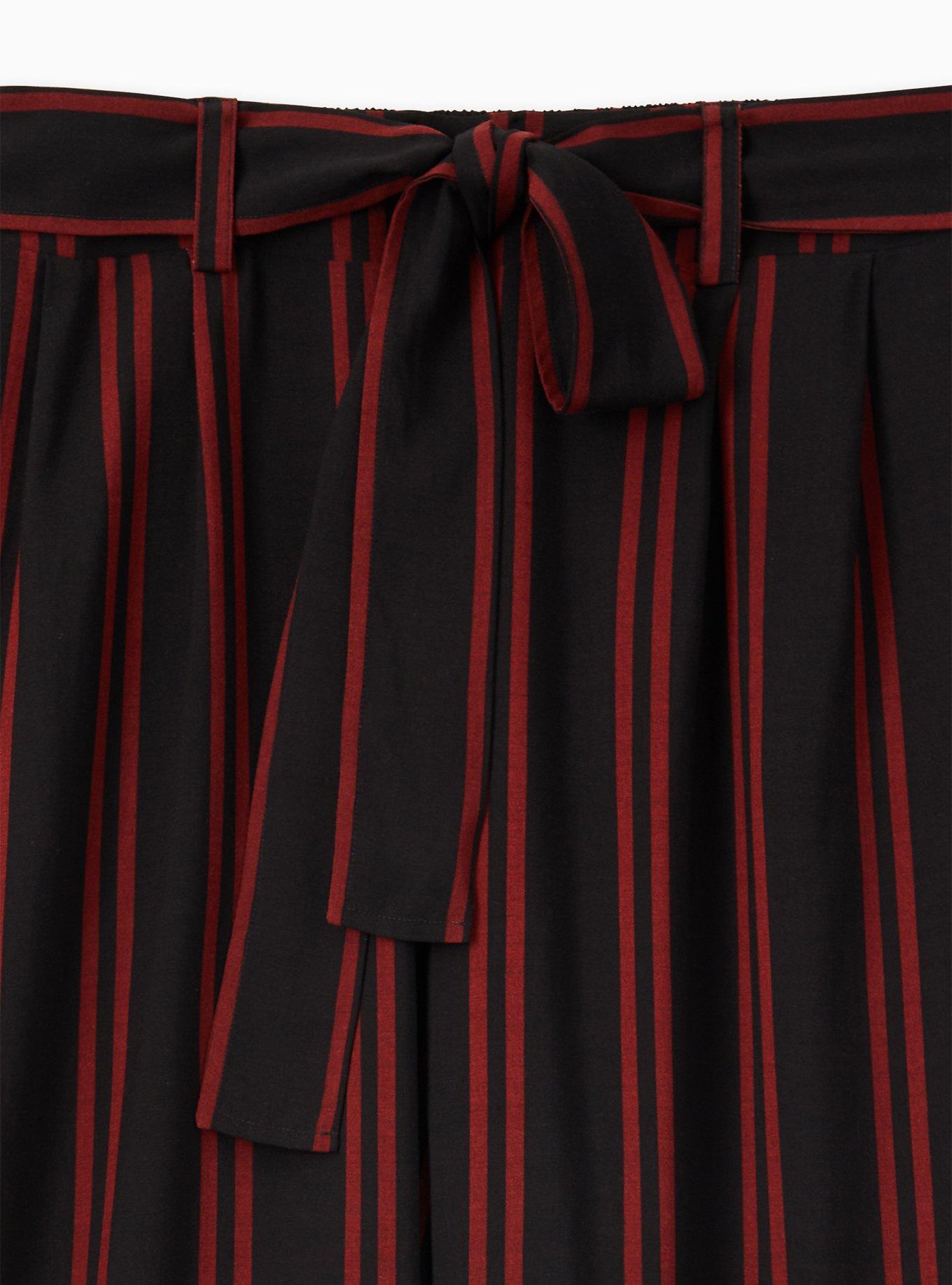 Plus Size - Pull-On Wide Leg Challis High-Rise Tie-Front Pant - Torrid