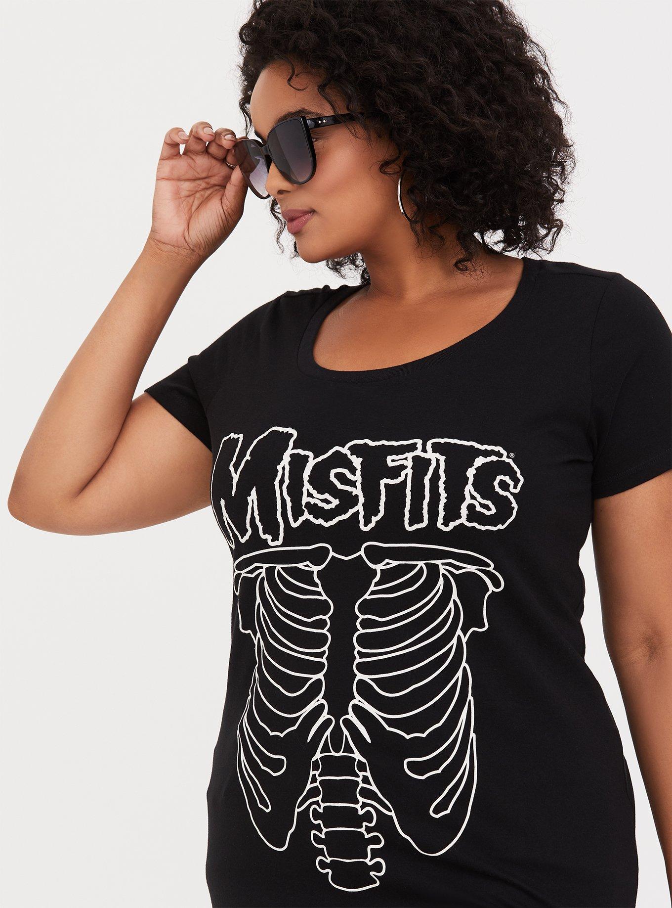 Plus Size - Misfits Black Slim Fit Crew Tee - Torrid