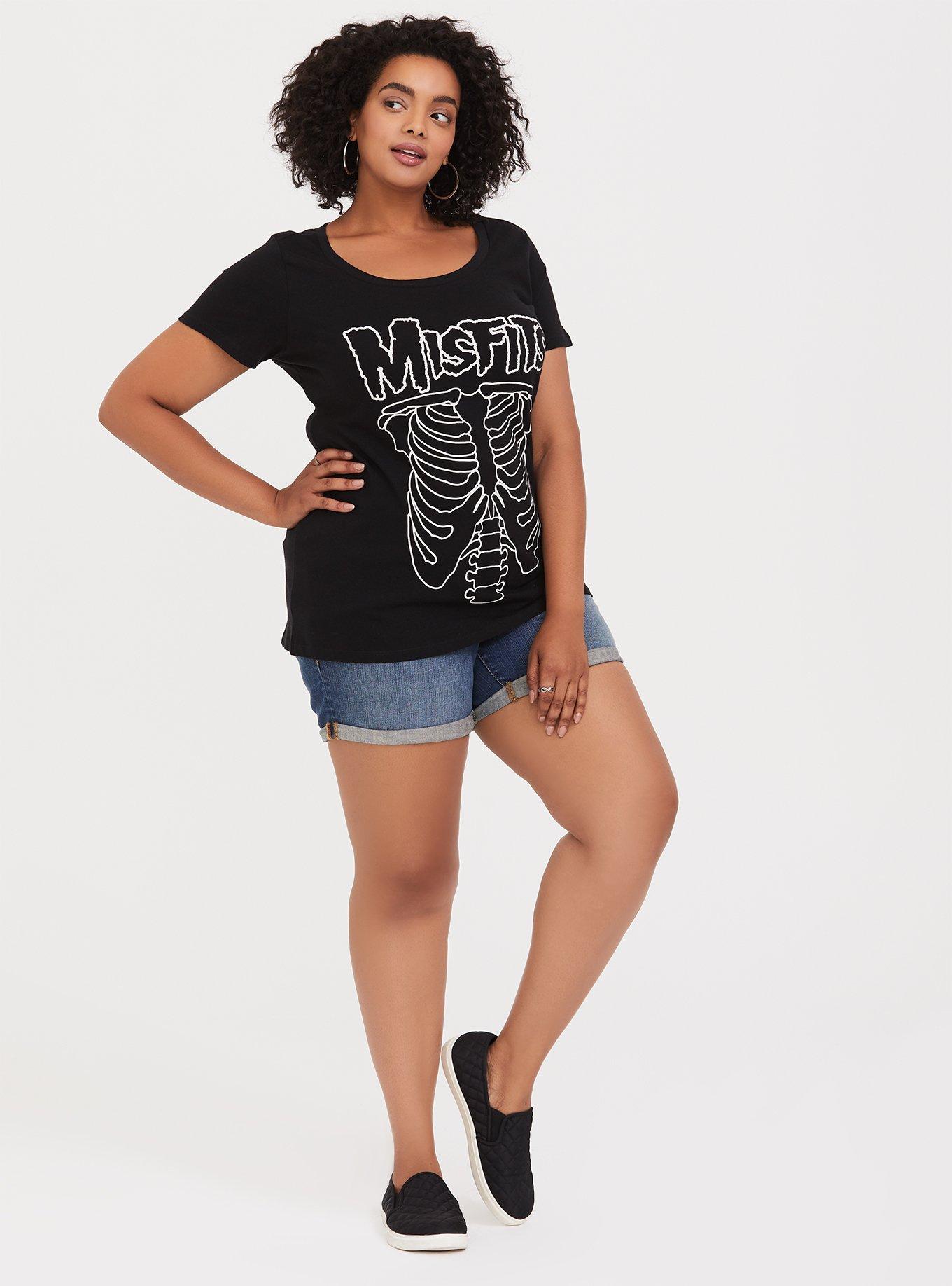 Plus Size - Misfits Black Slim Fit Crew Tee - Torrid