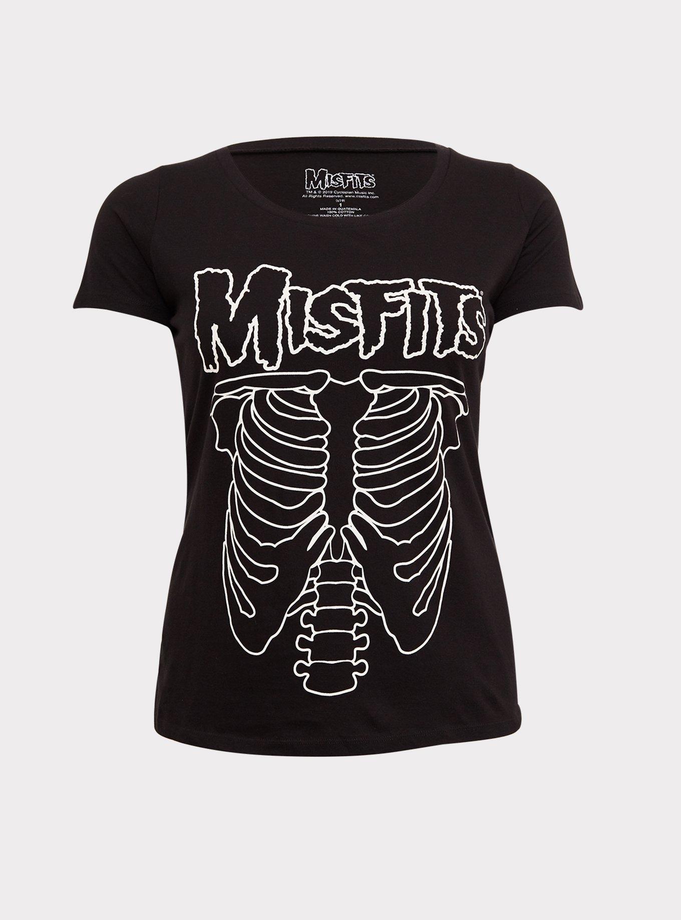 Plus Size - Misfits Black Slim Fit Crew Tee - Torrid
