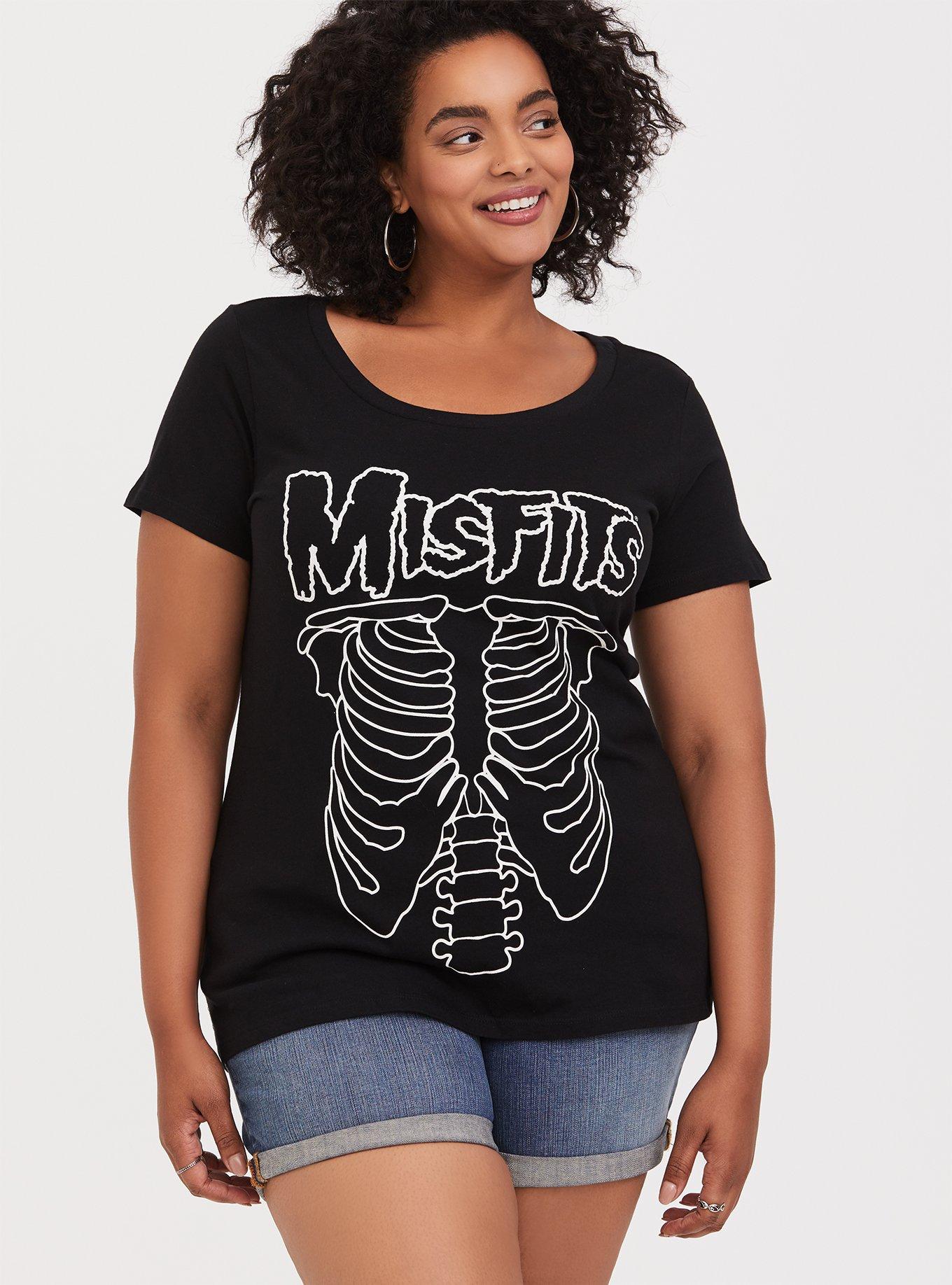 Plus Size - Misfits Black Slim Fit Crew Tee - Torrid