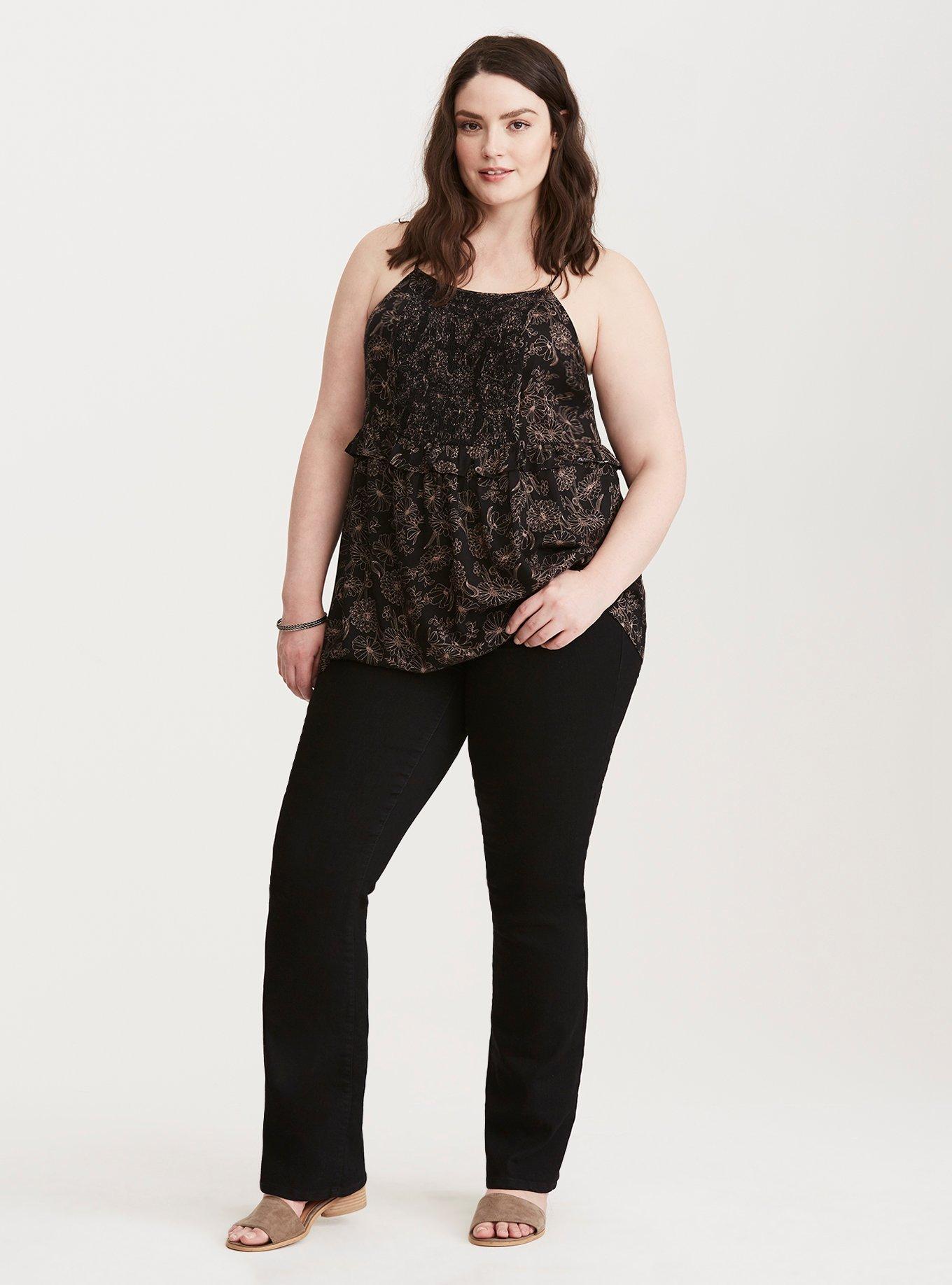 Plus Size - Floral Print Smocked High Neck Cami - Torrid