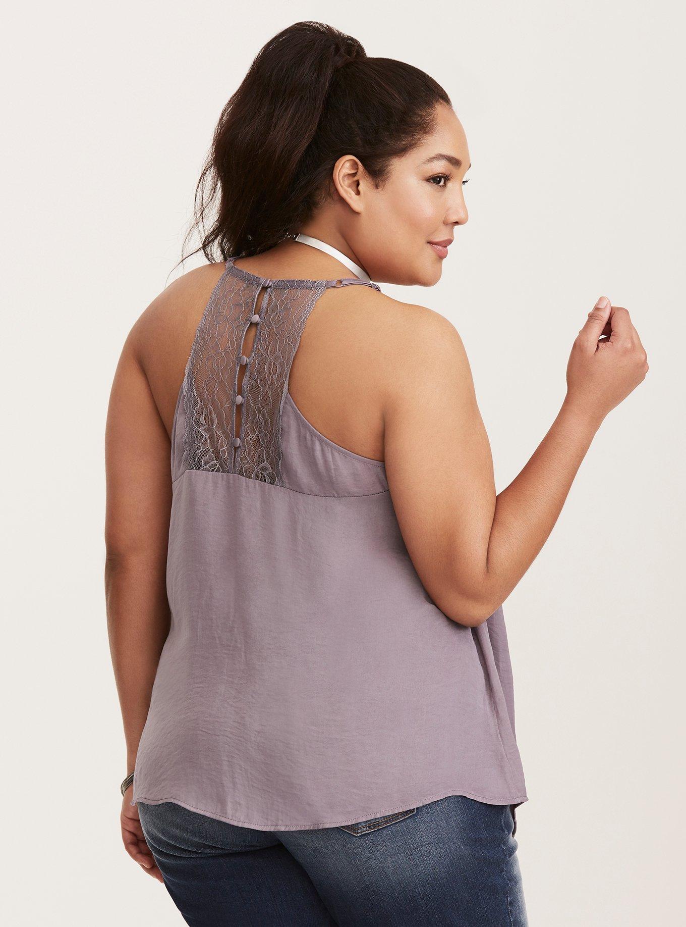 Plus Size - Satin Lace Trim Cami - Torrid