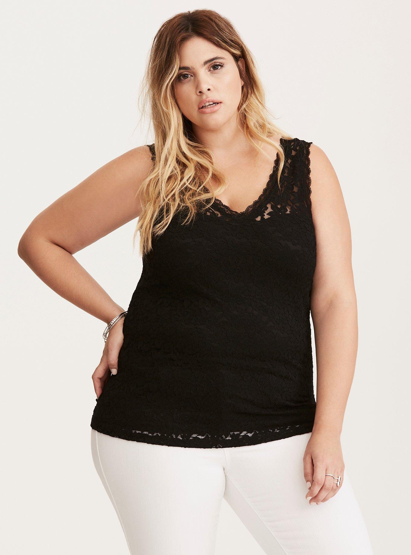 Plus Size - Lace Fitted Tank Top - Torrid