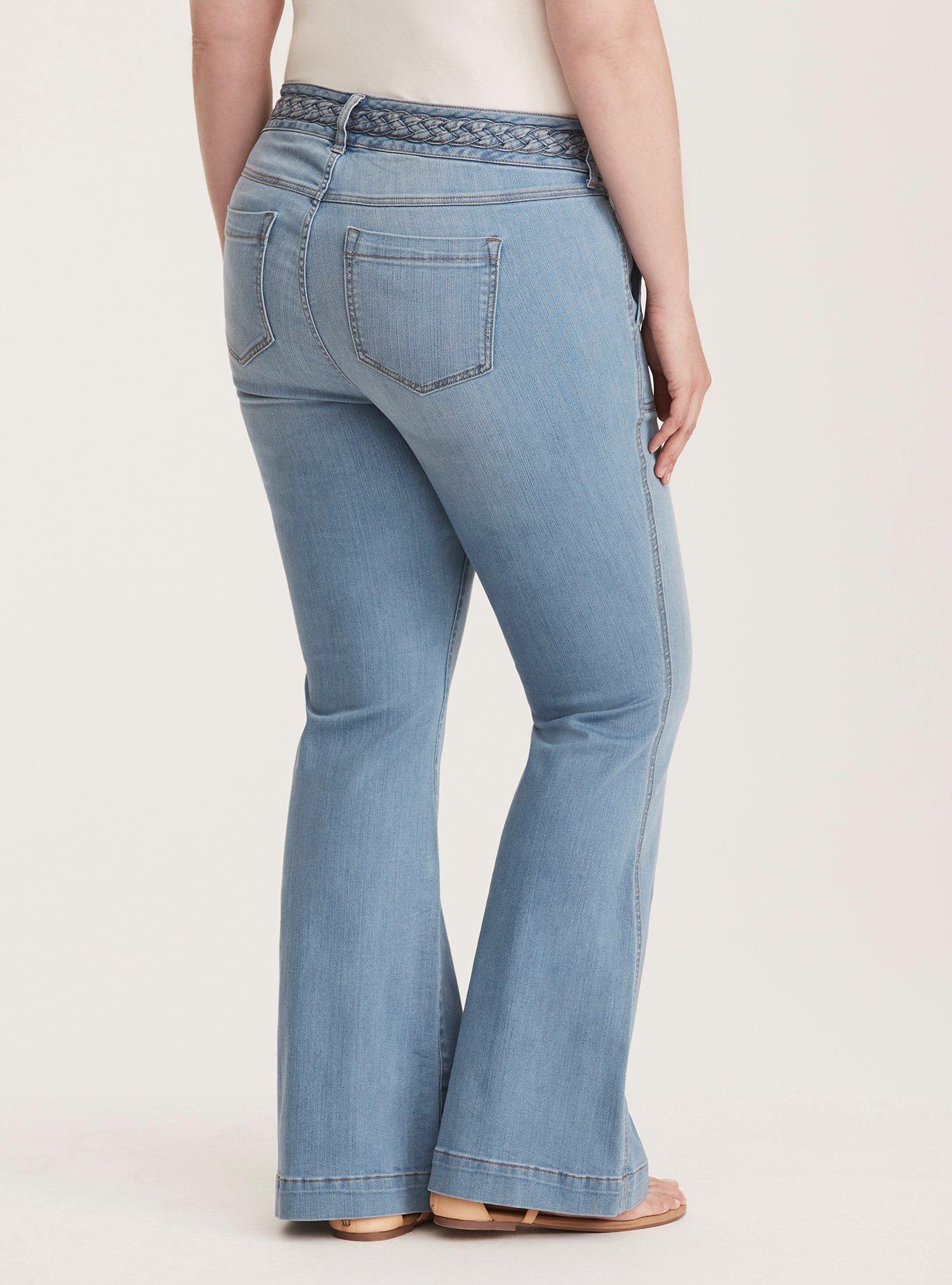 Plus Size - Torrid Insider Braided Detail Flared Jeans - Torrid