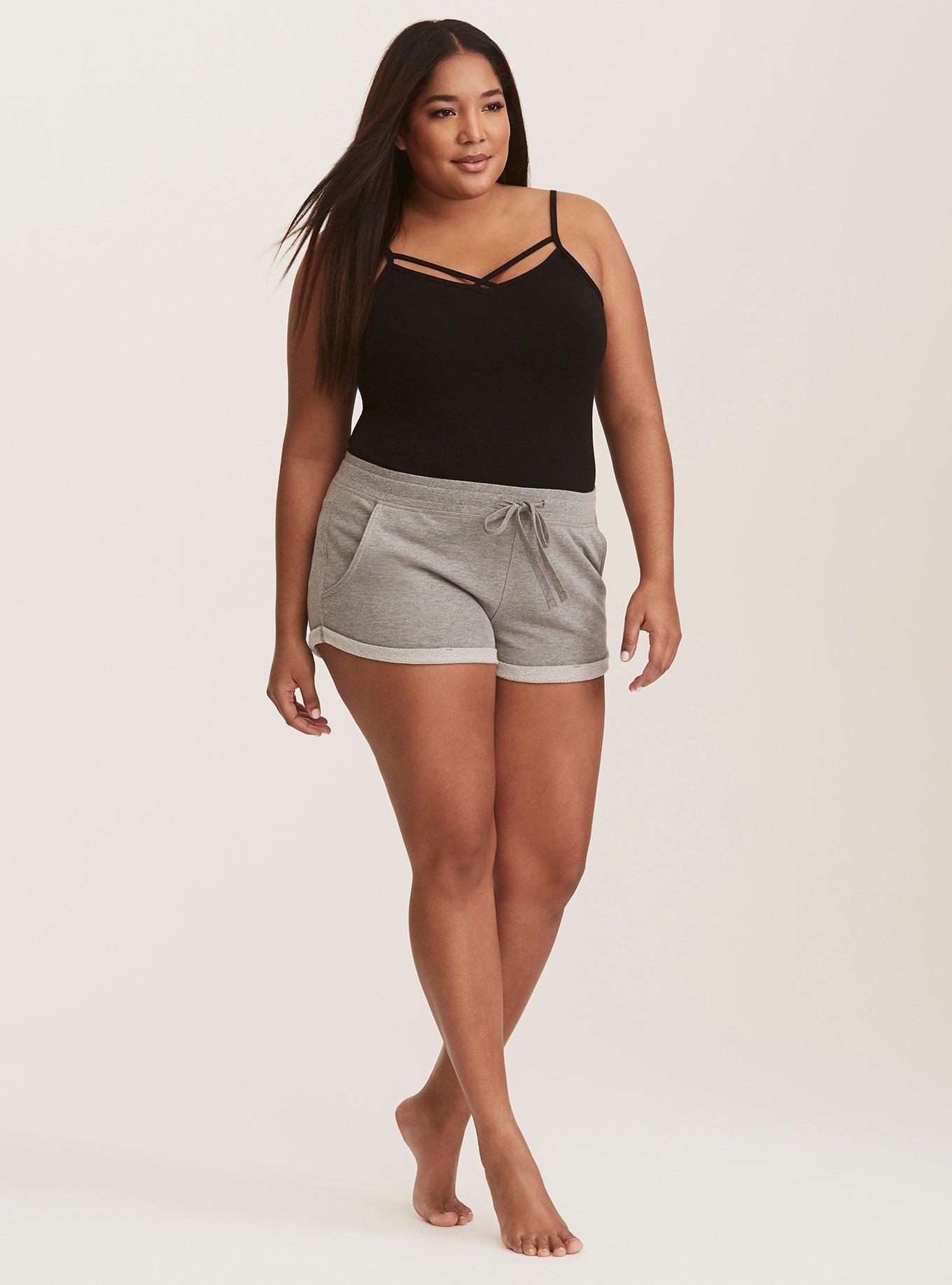 Plus Size - Grey Cuffed Sleep Short - Torrid