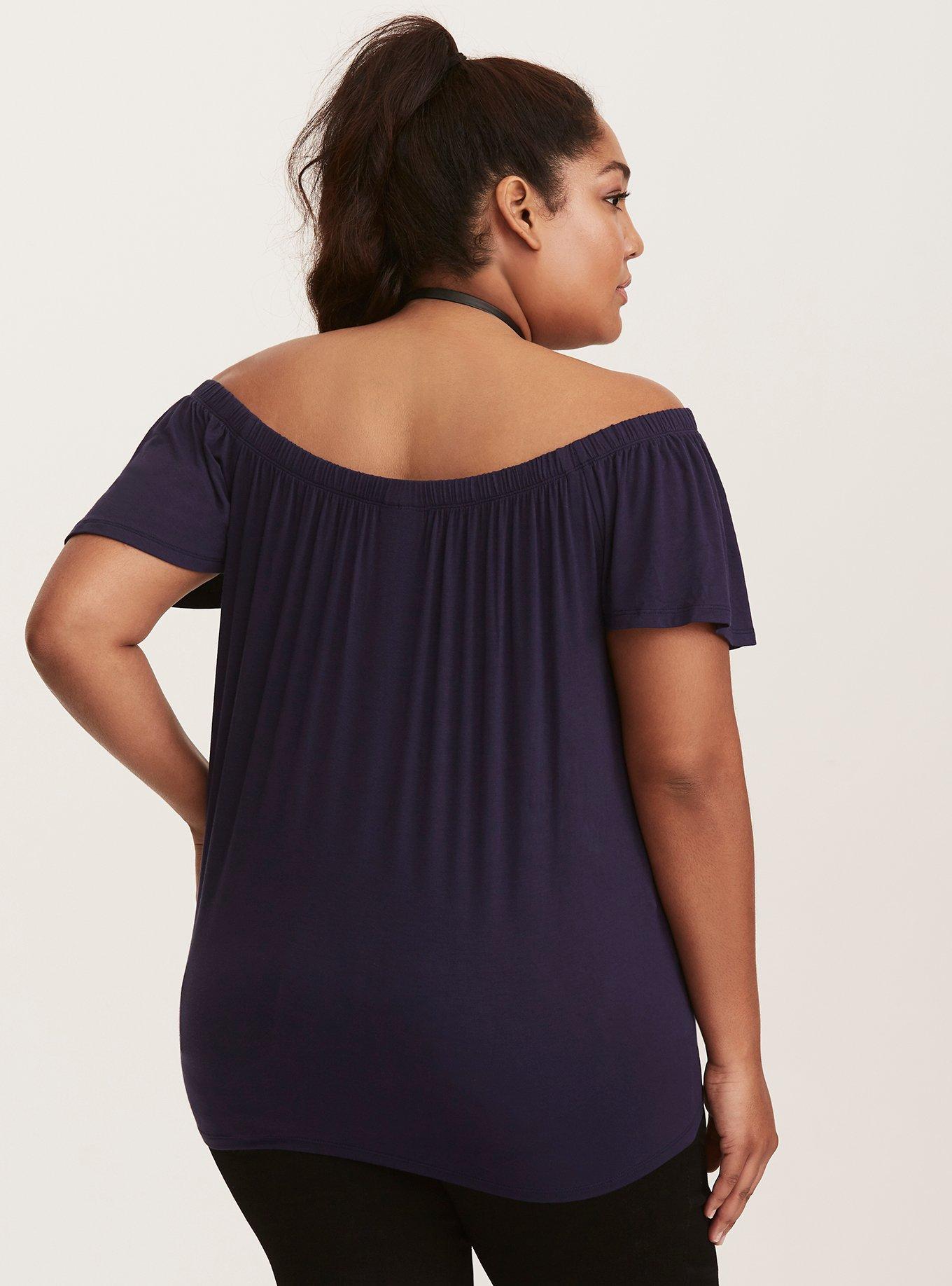 Plus Size - Off Shoulder Ruffle Tee - Torrid
