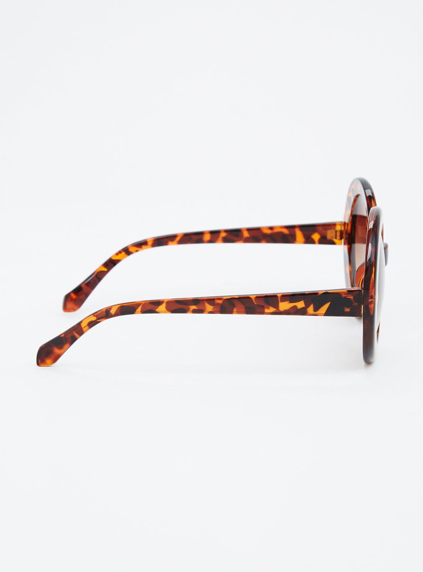 Plus Size - Round Tortoise Print Sunglasses - Torrid